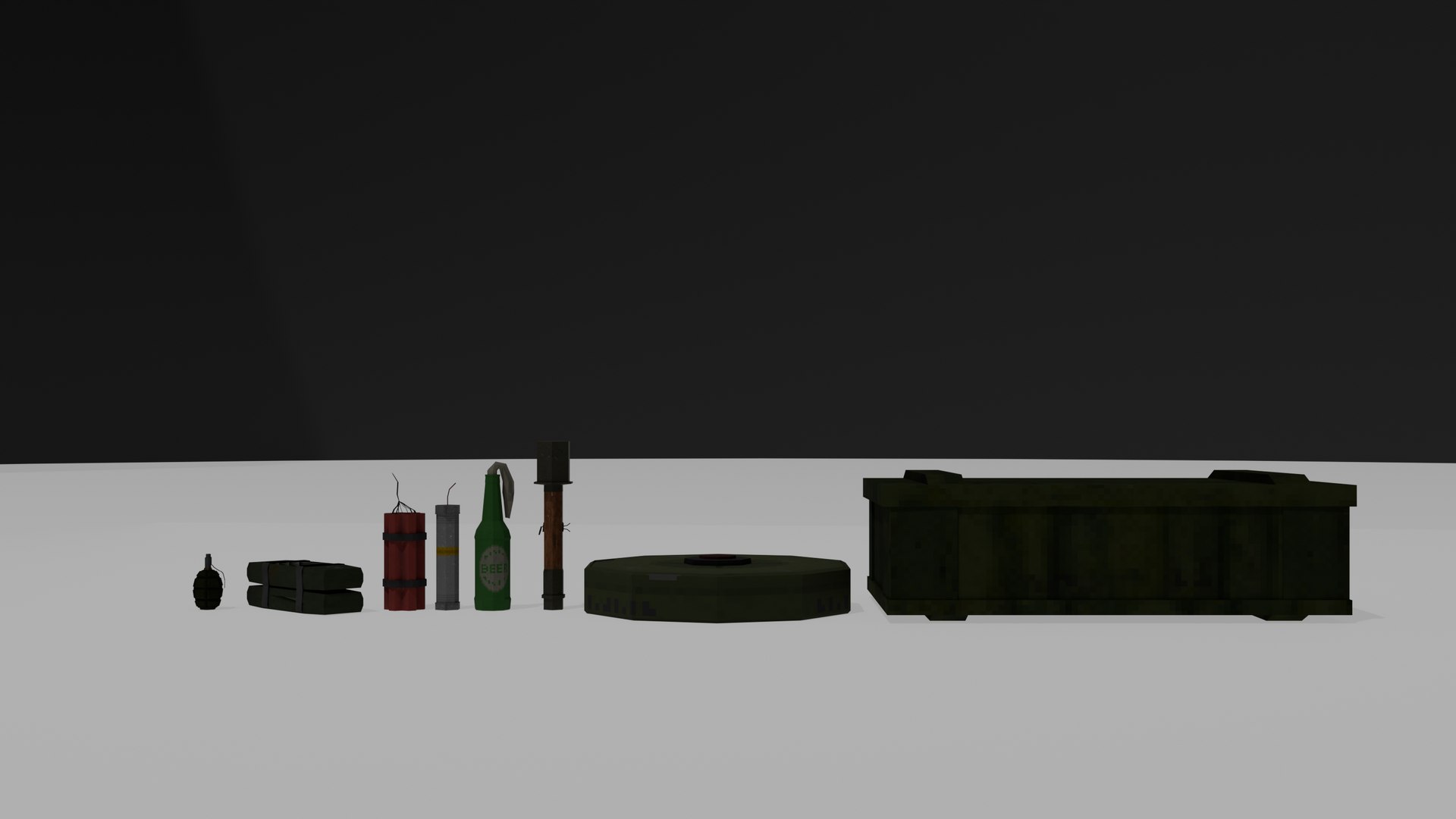 3D Low Poly Retro Explosives Collection - TurboSquid 2207749