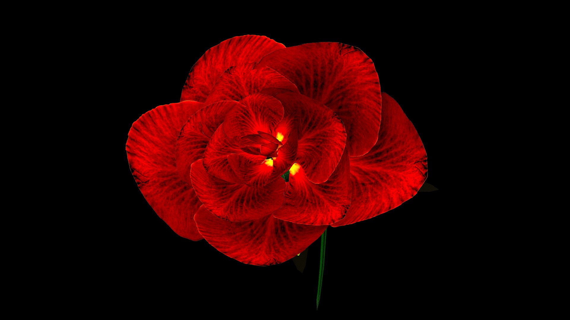 3D Red Rose Flower - TurboSquid 2245532