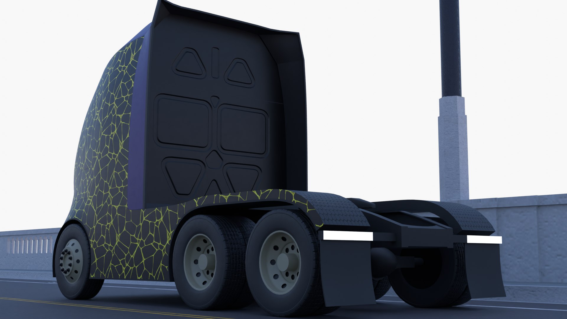 3D Bridge With Future Truck PBR - TurboSquid 2369341