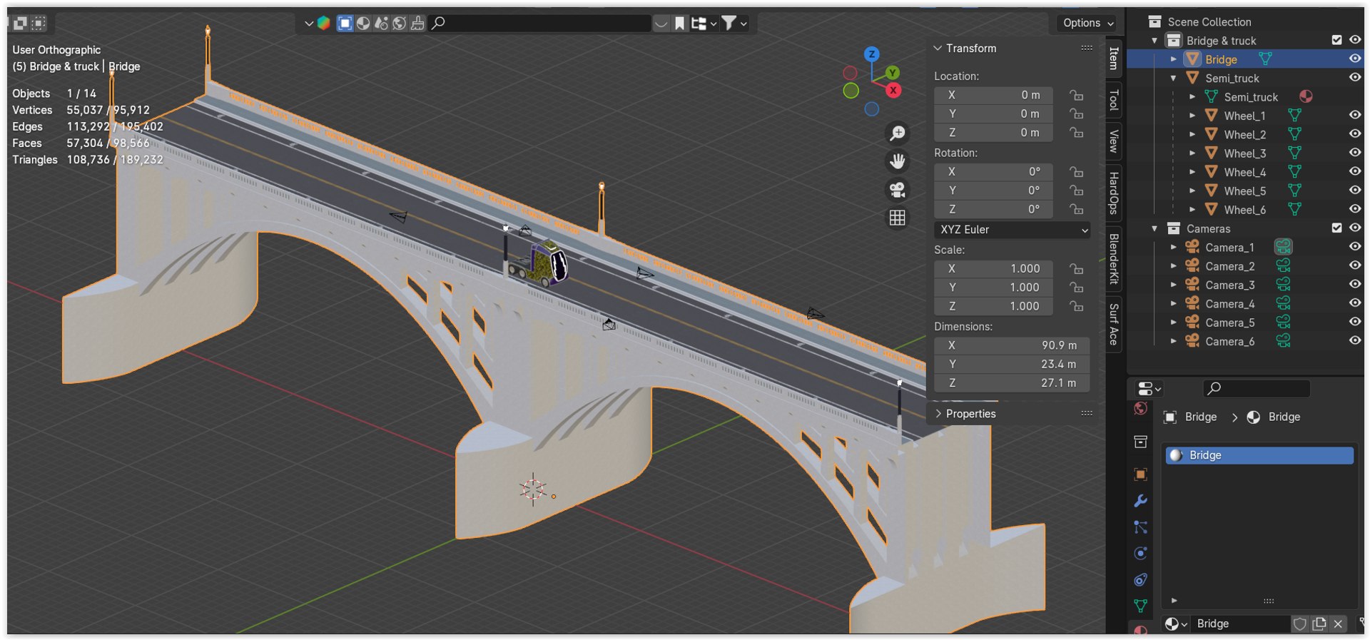 3D Bridge With Future Truck PBR - TurboSquid 2369341
