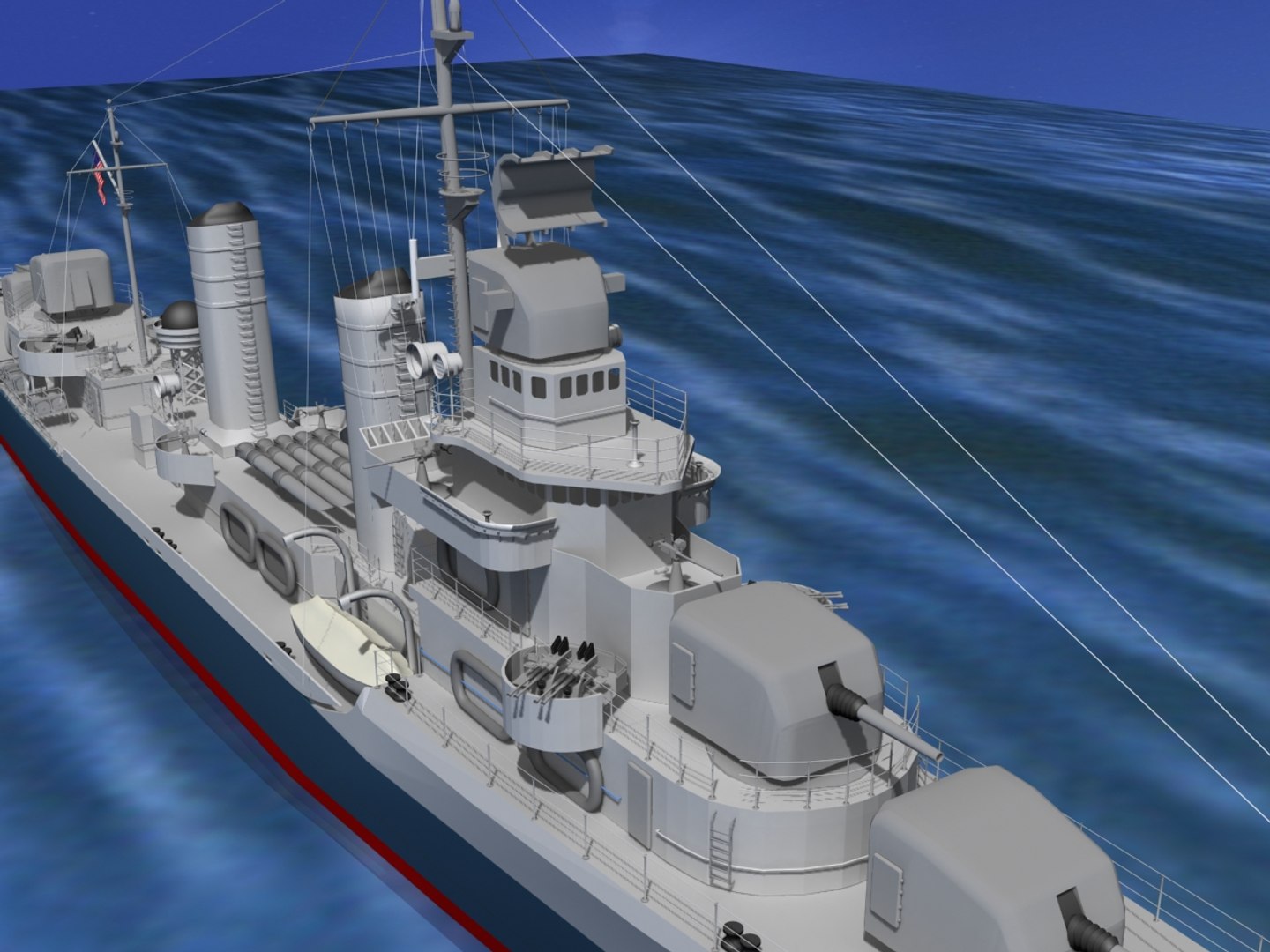 3d model anti-aircraft class destroyers
