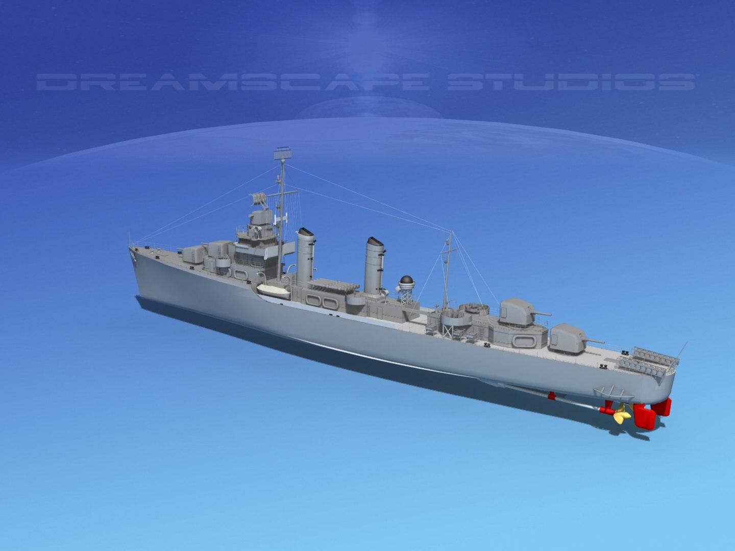 3d model anti-aircraft class destroyers