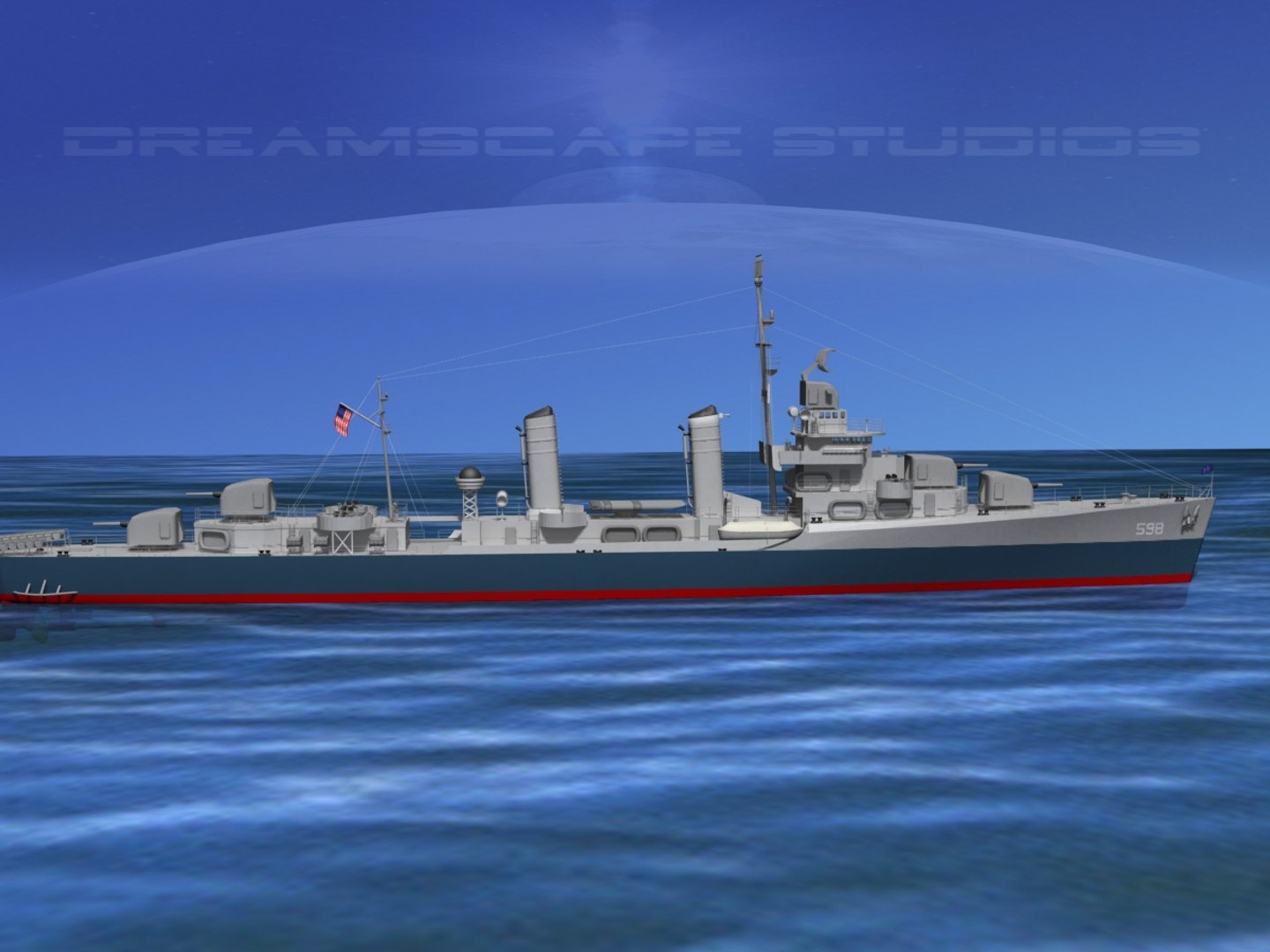 3d model anti-aircraft class destroyers