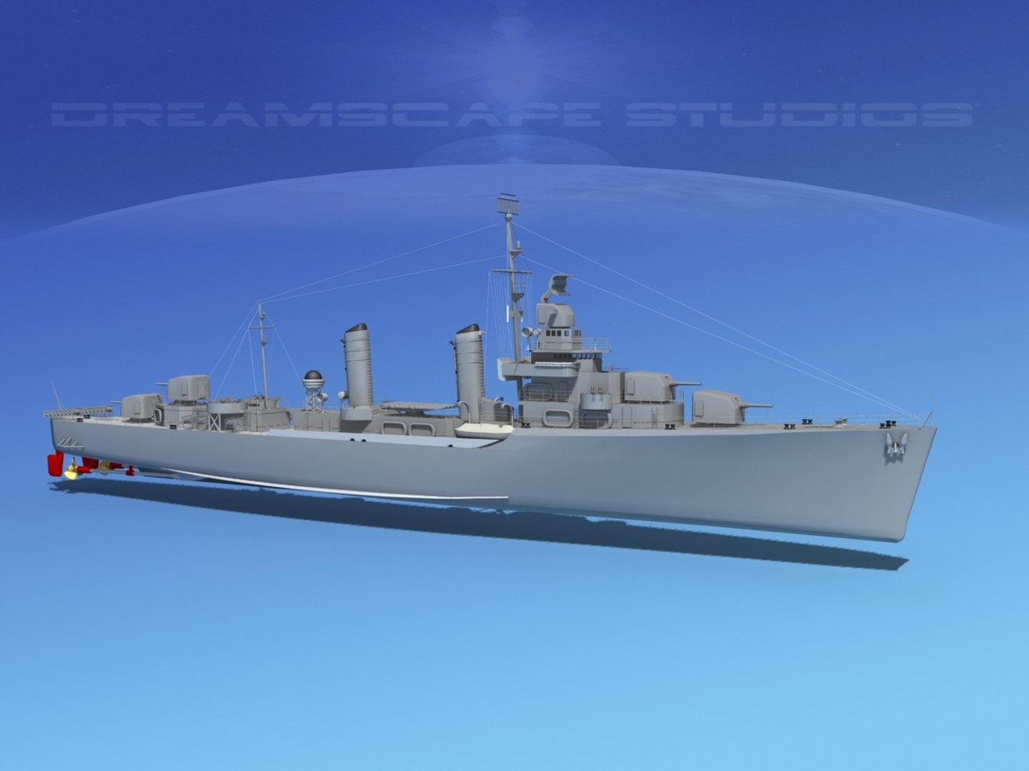 3d model anti-aircraft class destroyers
