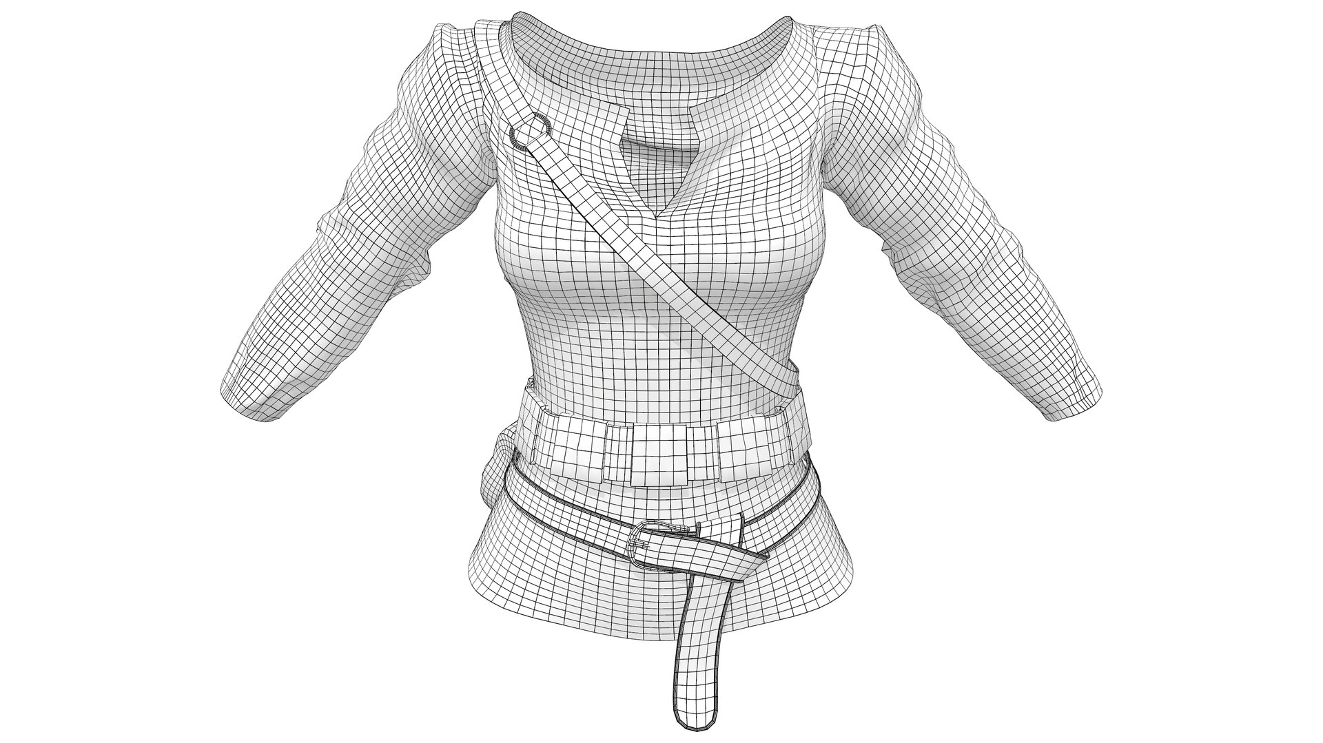 Fantasy Medieval Warrior Top With Belts 3D Model - TurboSquid 2006573