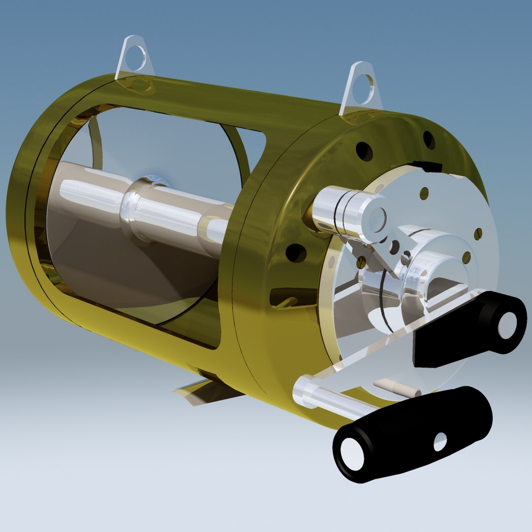shimano tiagra 50w fishing reel 3d model