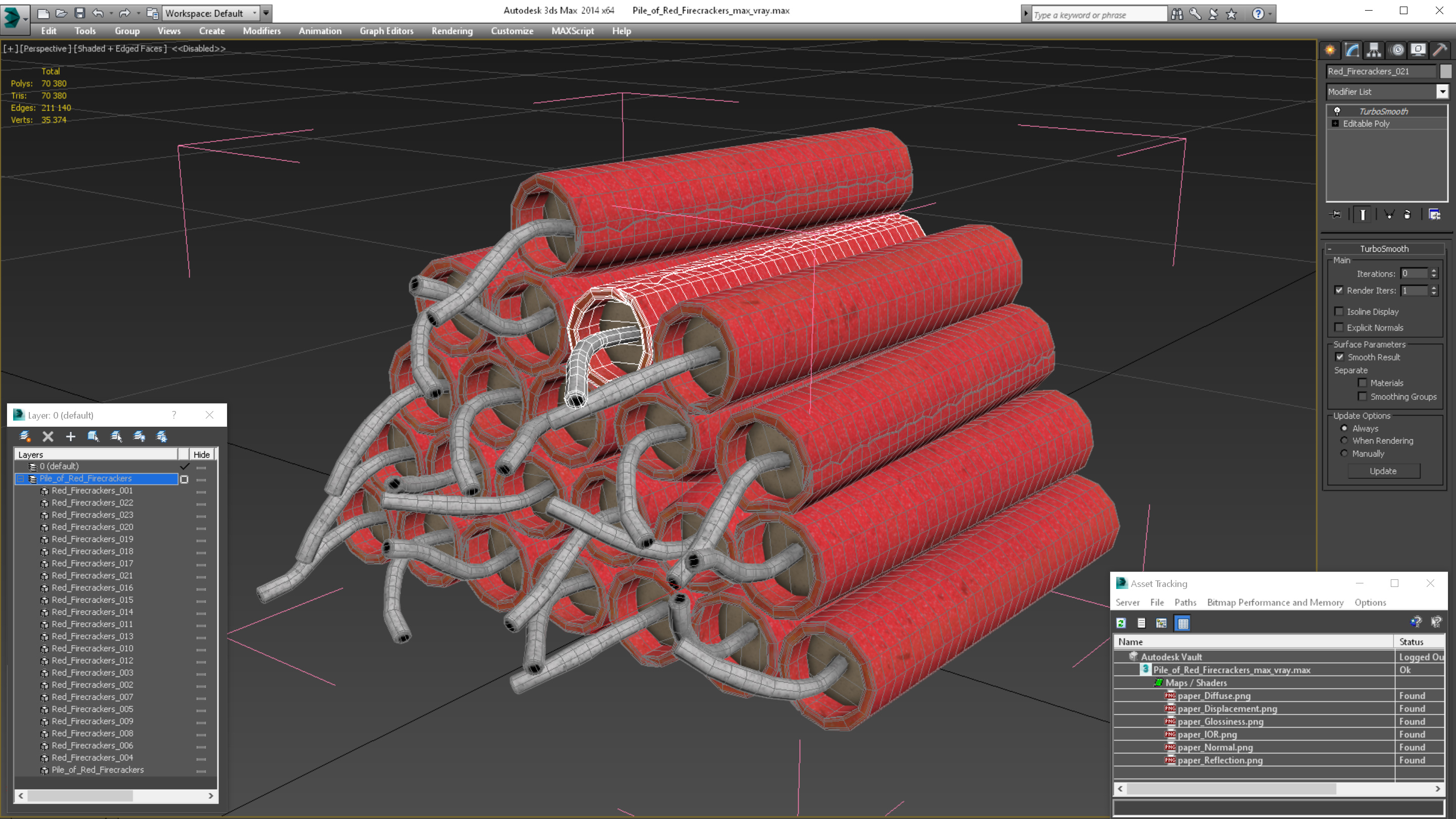 3D Pile of Red Firecrackers - TurboSquid 1849821