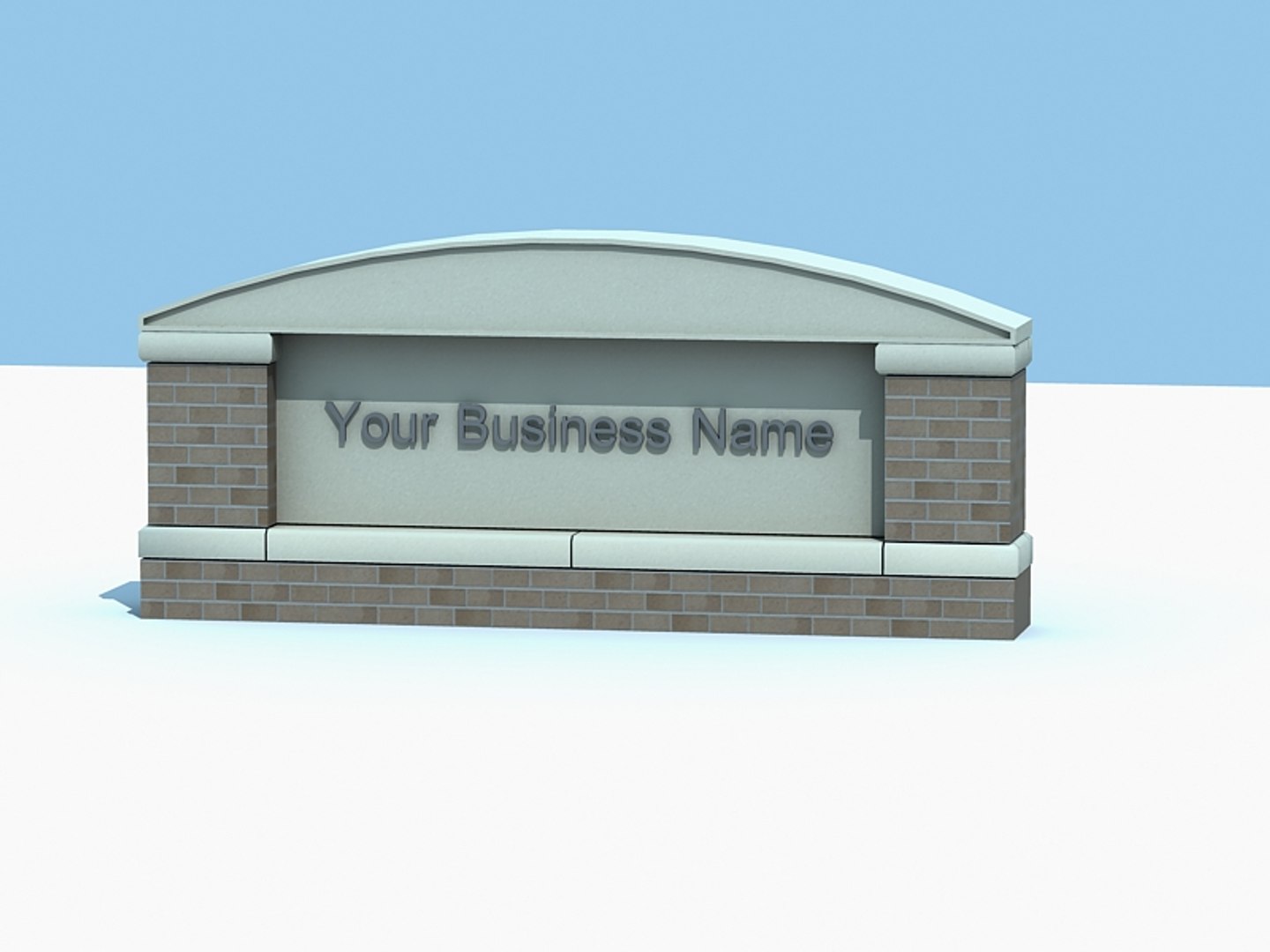3d model stone entrance sign