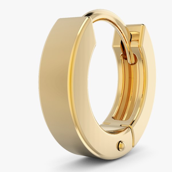 3D model Hoop Earring With Hinge - TurboSquid 1875885