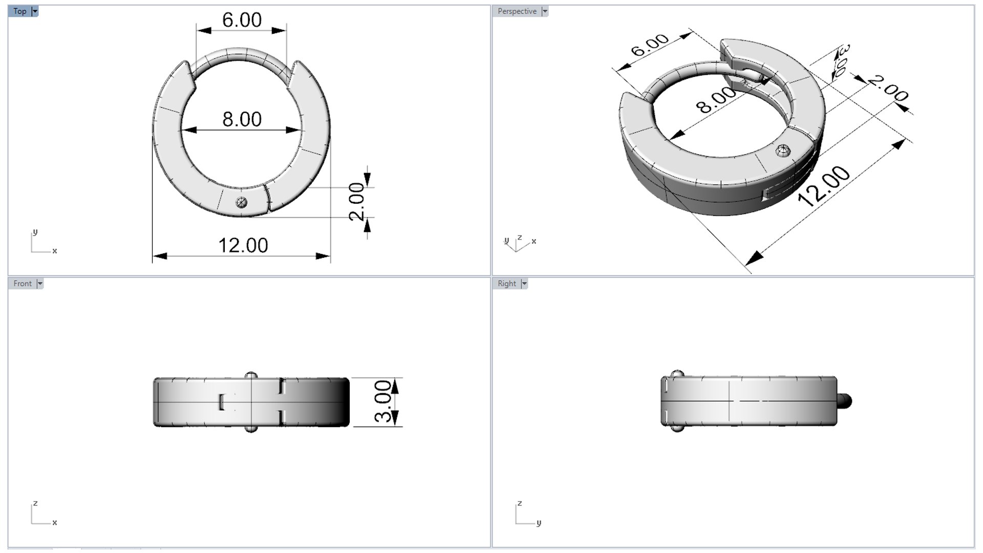 3D Huggie Earring - TurboSquid 1930053