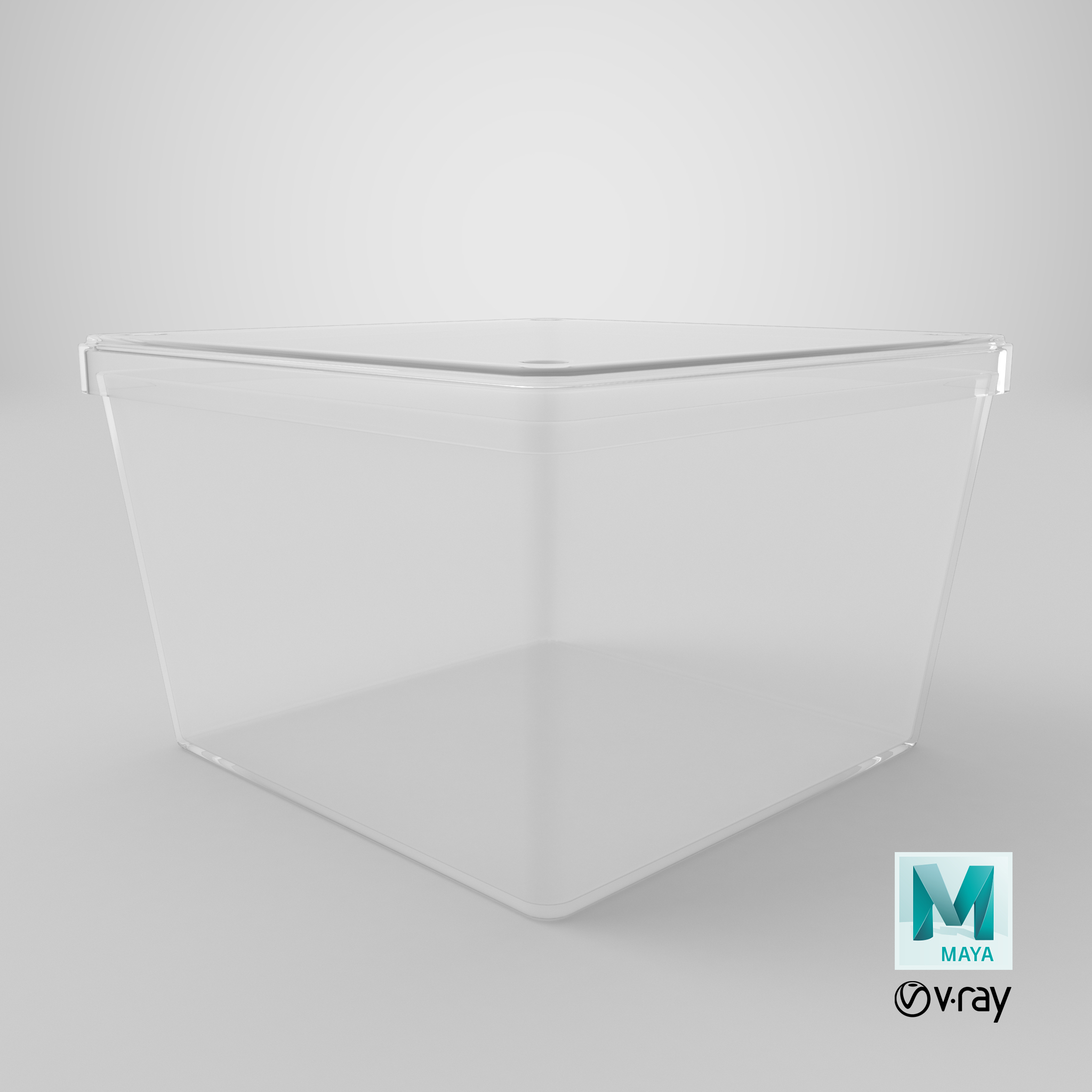 Square plastic box 3D model - TurboSquid 1412696