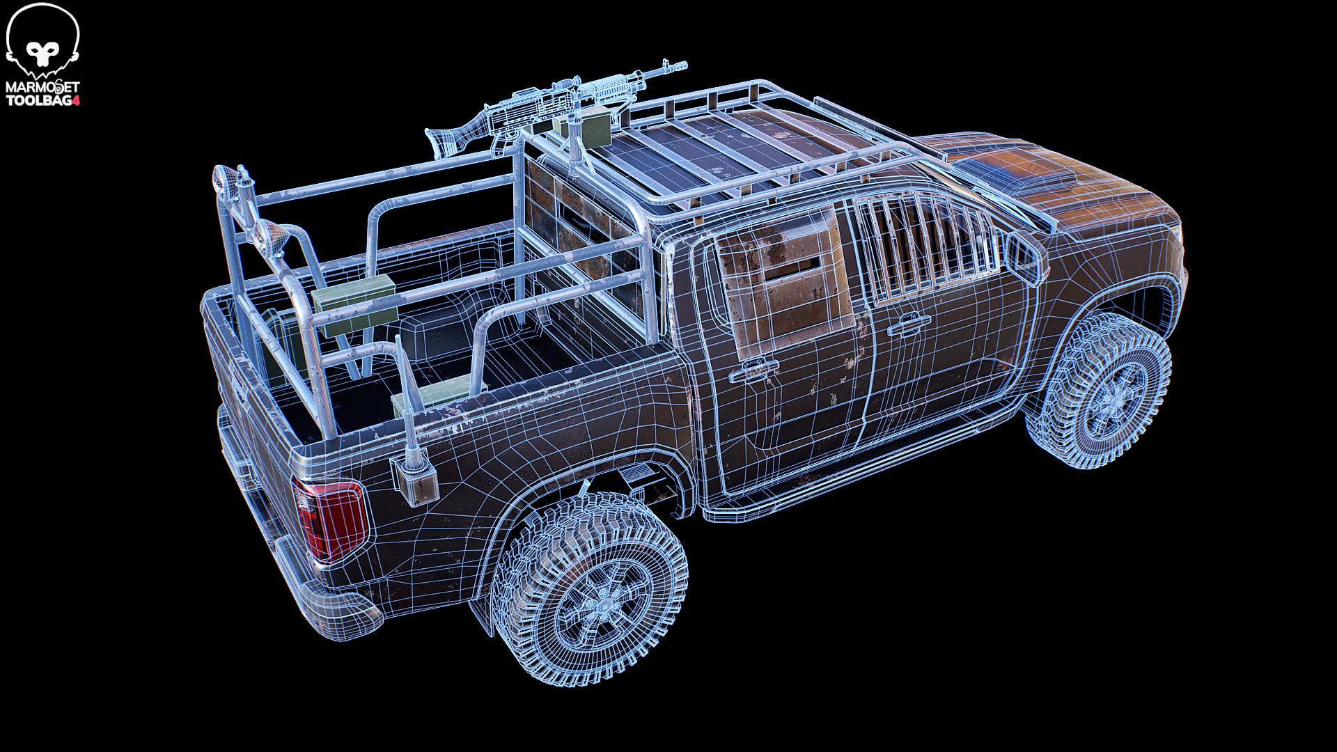 3D Black Apocalypse Pickup Truck - TurboSquid 2324621