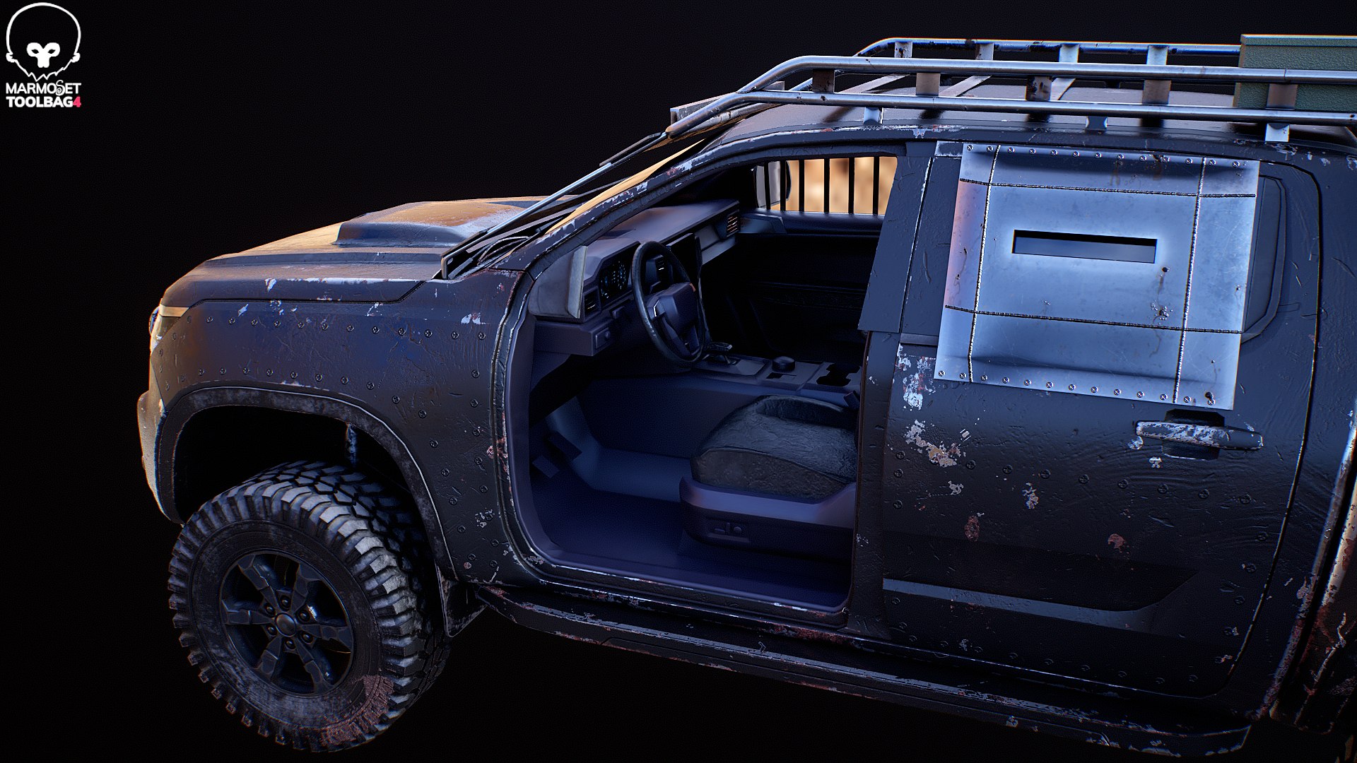 3D Black Apocalypse Pickup Truck - TurboSquid 2324621