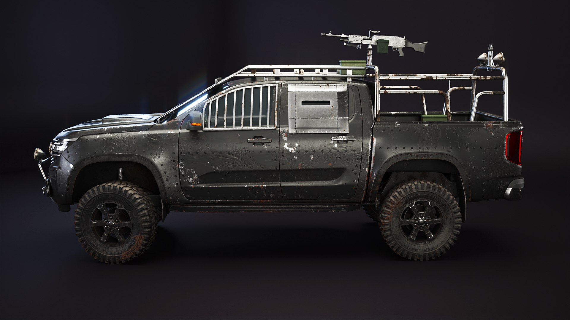 3D Black Apocalypse Pickup Truck - TurboSquid 2324621