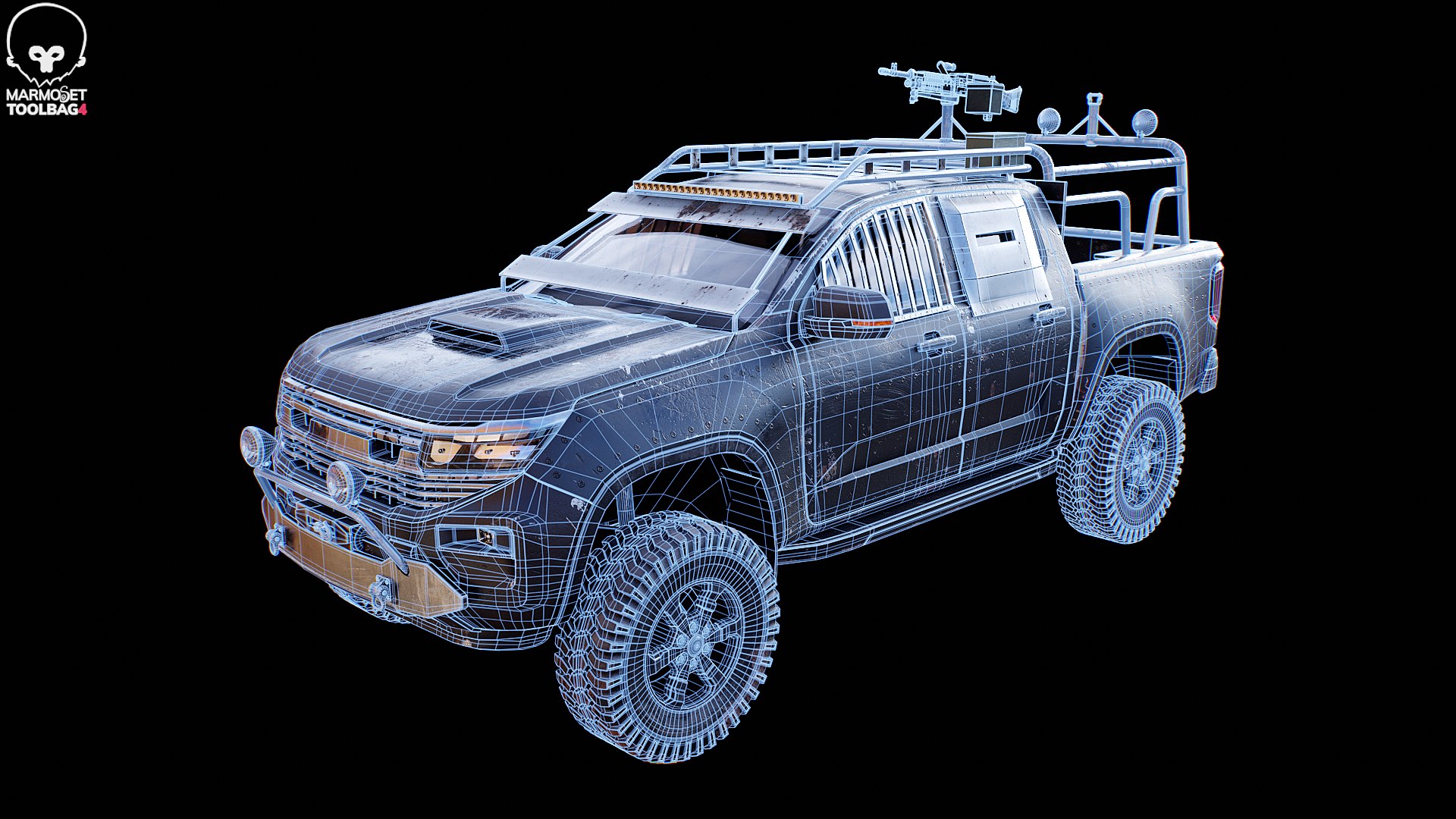 3D Black Apocalypse Pickup Truck - TurboSquid 2324621
