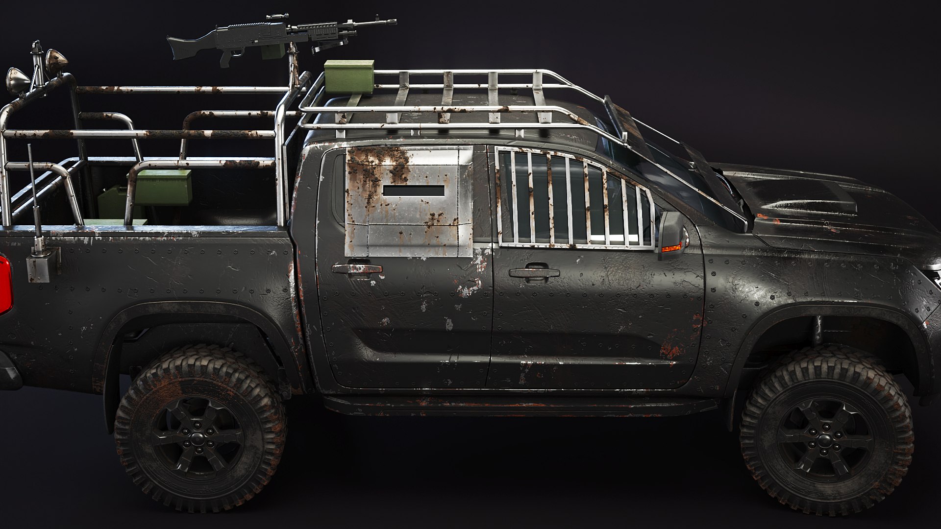 3D Black Apocalypse Pickup Truck - TurboSquid 2324621