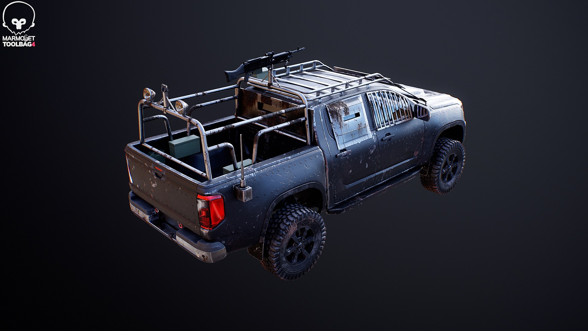 3D Black Apocalypse Pickup Truck - TurboSquid 2324621