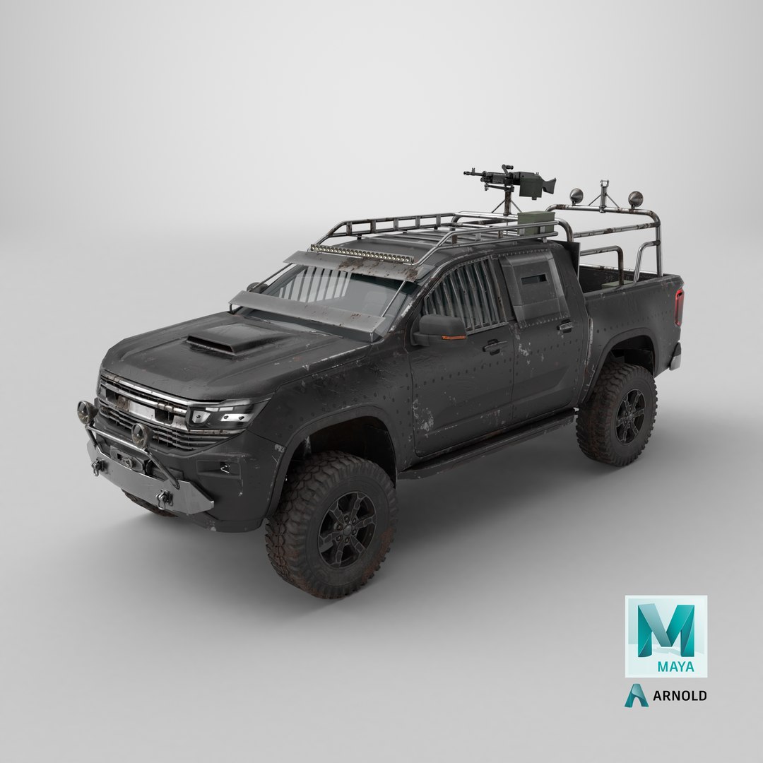 3D Black Apocalypse Pickup Truck - TurboSquid 2324621