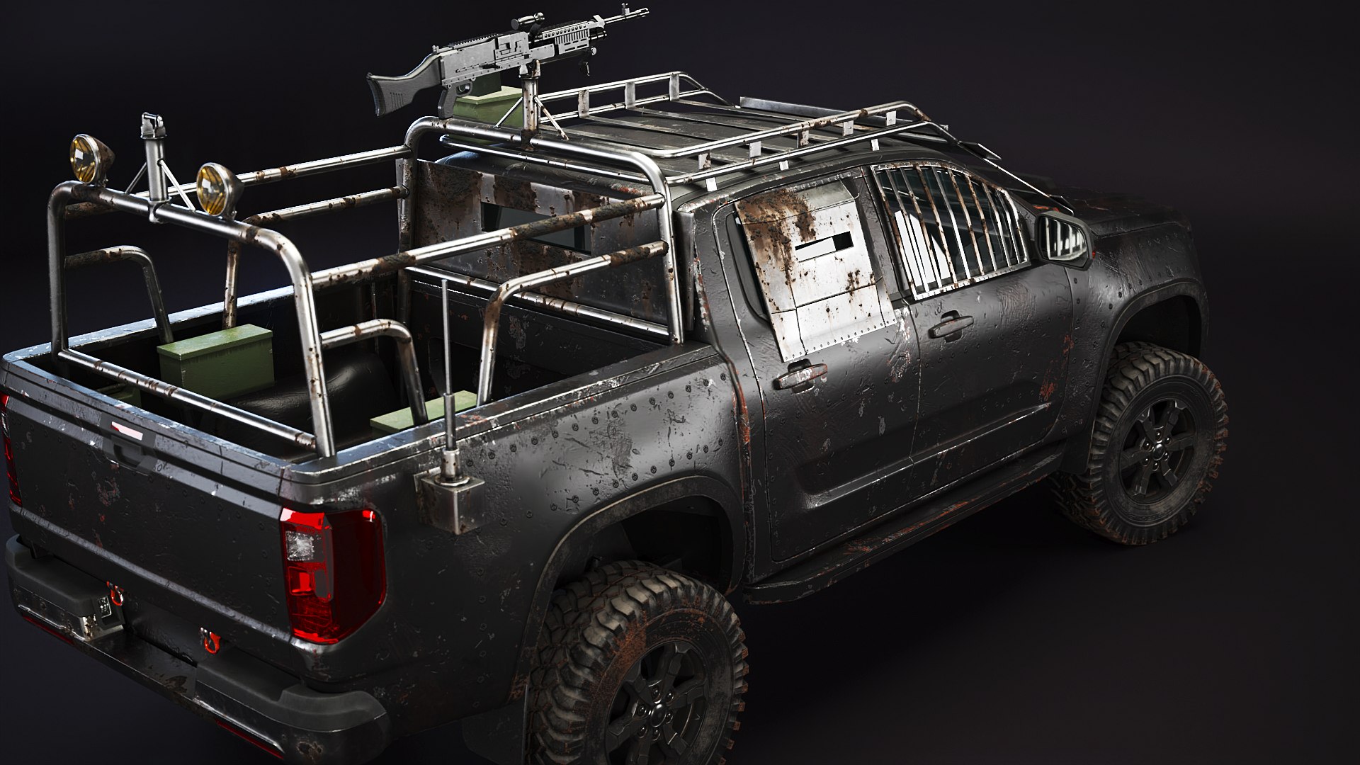 3D Black Apocalypse Pickup Truck - TurboSquid 2324621