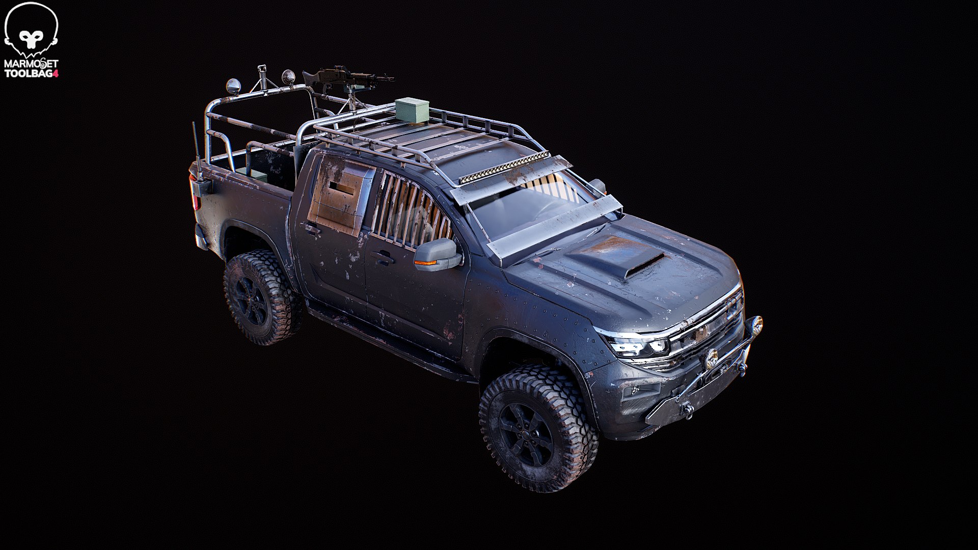 3D Black Apocalypse Pickup Truck - TurboSquid 2324621