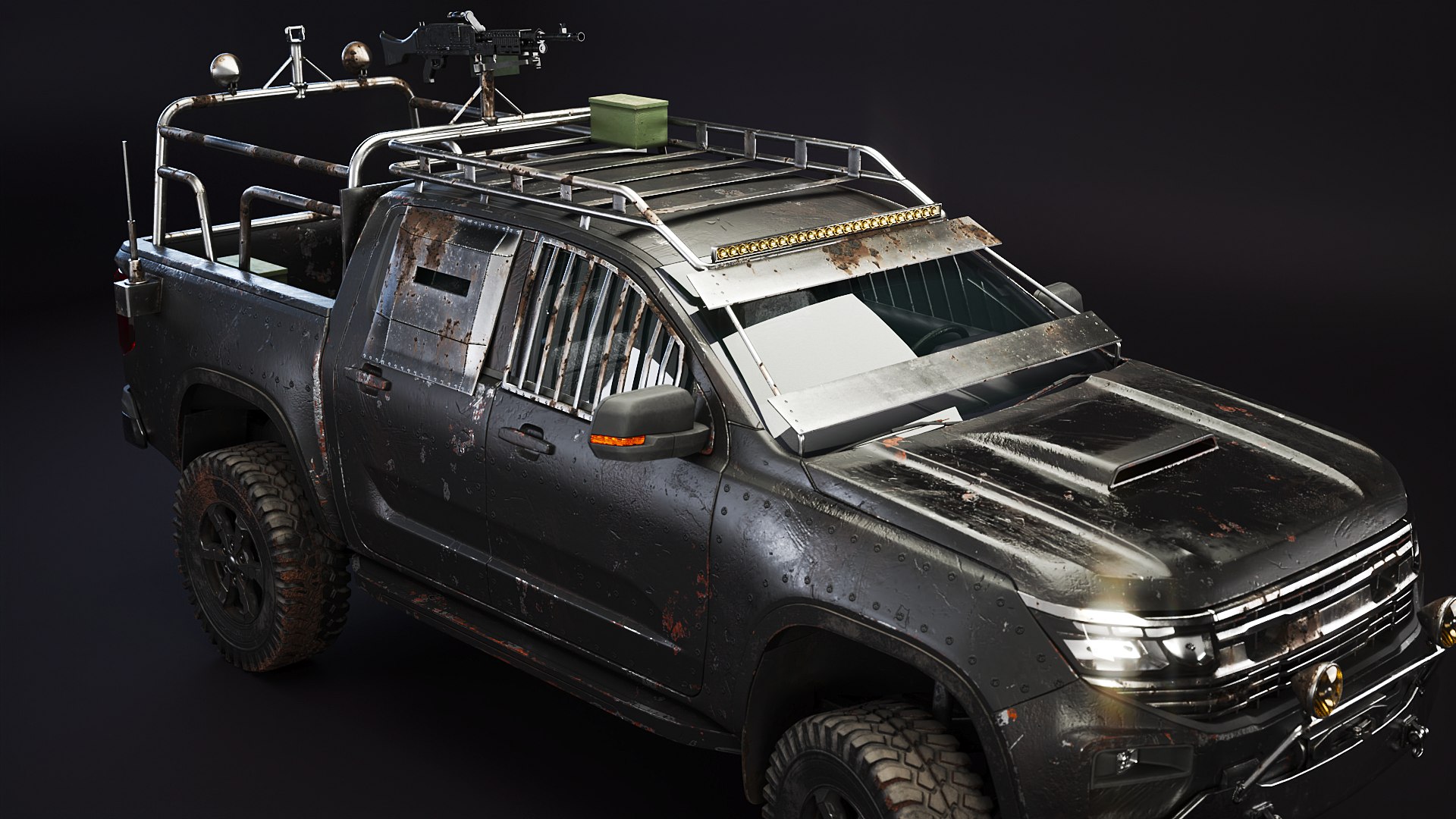 3D Black Apocalypse Pickup Truck - TurboSquid 2324621