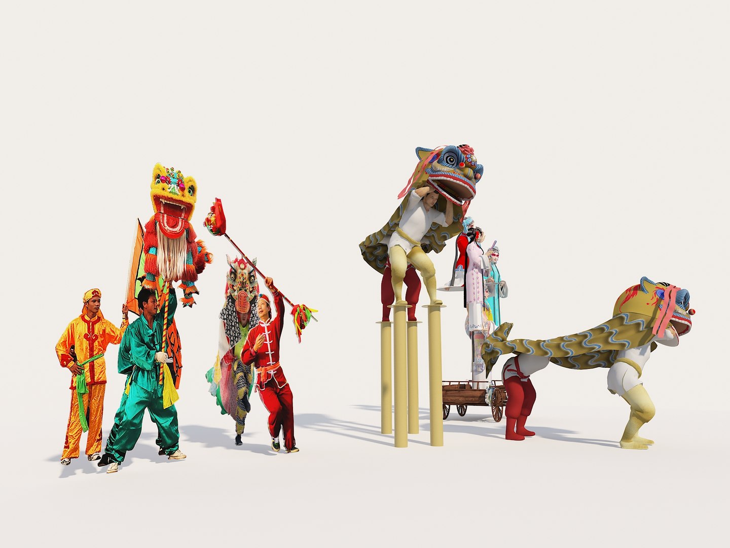 Lion Dance annual custom model - TurboSquid 2162837