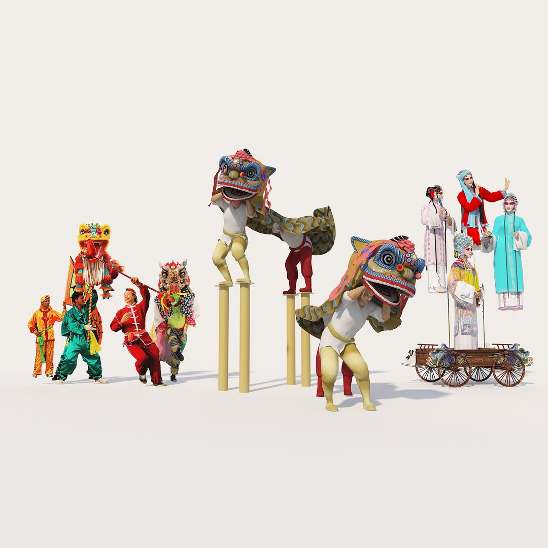 Lion Dance annual custom model - TurboSquid 2162837