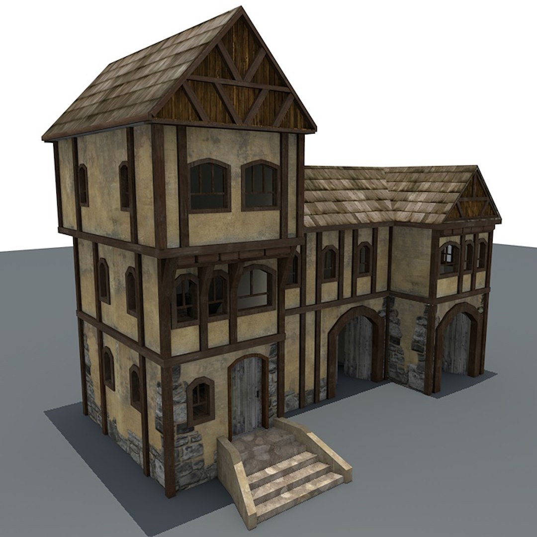 3d medieval house model