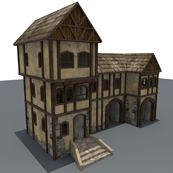 3d medieval house model