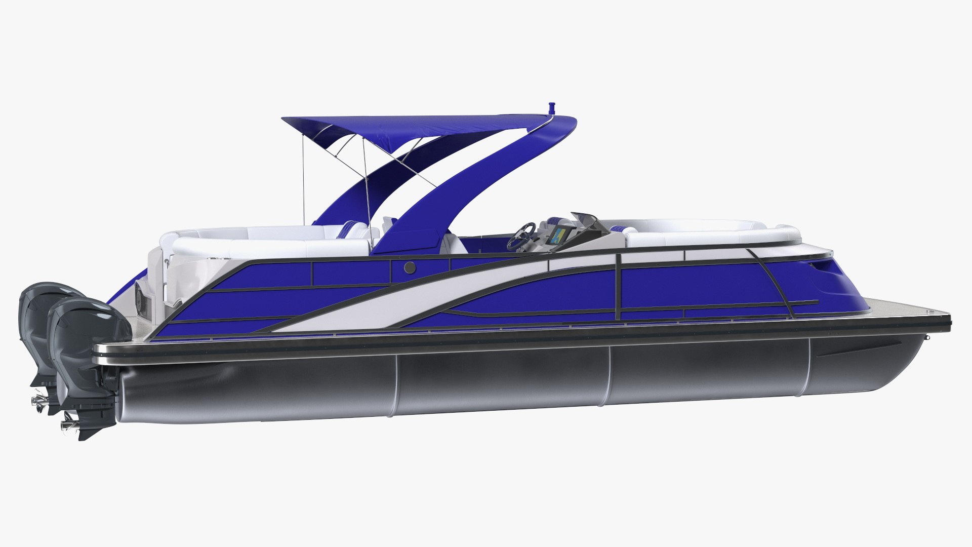 Designer Pontoon Boat Blue 3D Model - TurboSquid 2270161