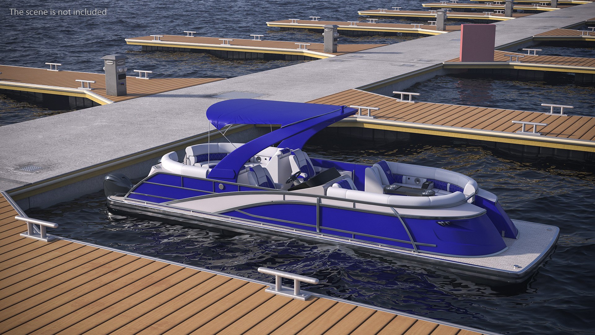 Designer Pontoon Boat Blue 3D Model - TurboSquid 2270161