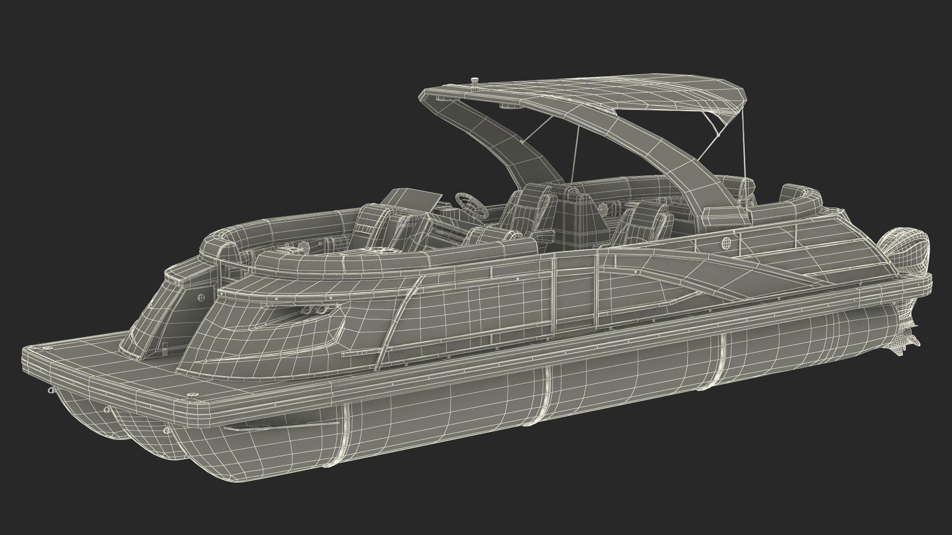 Designer Pontoon Boat Blue 3D Model - TurboSquid 2270161