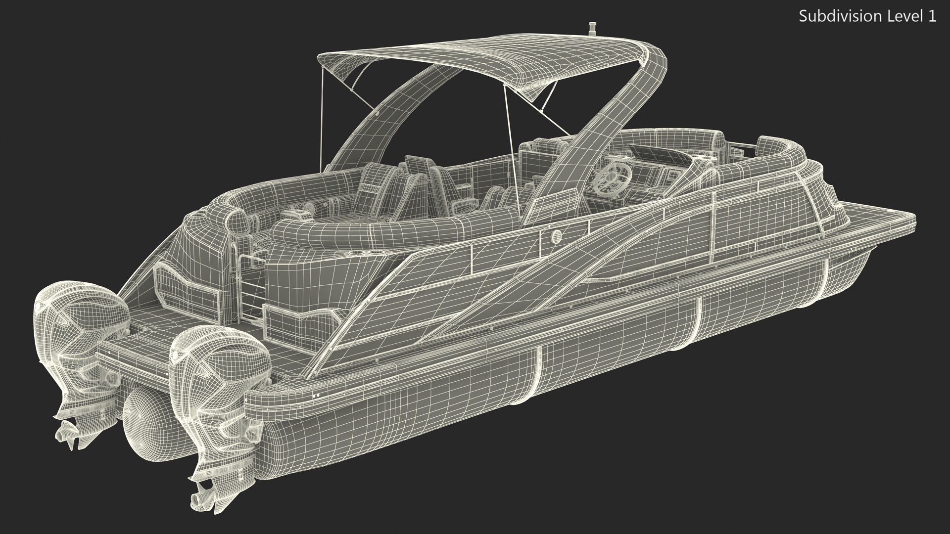 Designer Pontoon Boat Blue 3D Model - TurboSquid 2270161