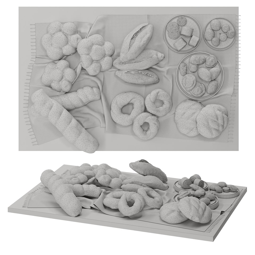 3D Breads And Cakes Set 1 12 Models - TurboSquid 2065318