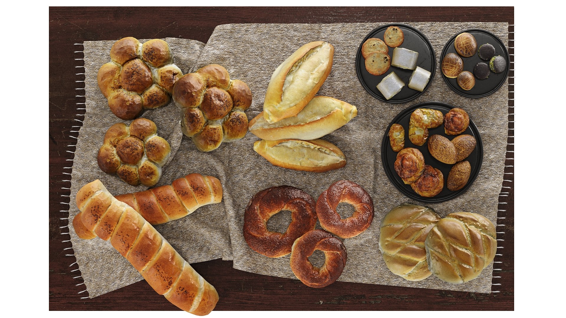 3D Breads And Cakes Set 1 12 Models - TurboSquid 2065318
