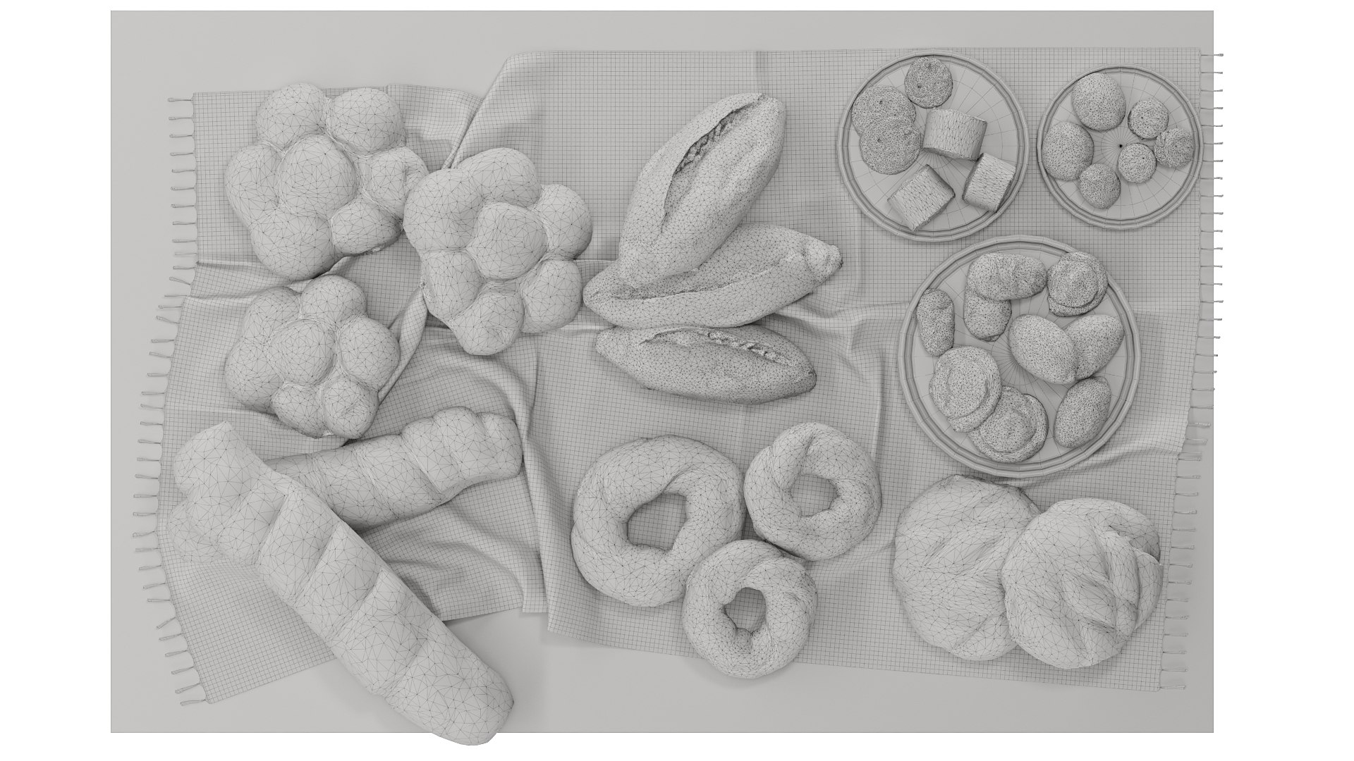 3D Breads And Cakes Set 1 12 Models - TurboSquid 2065318