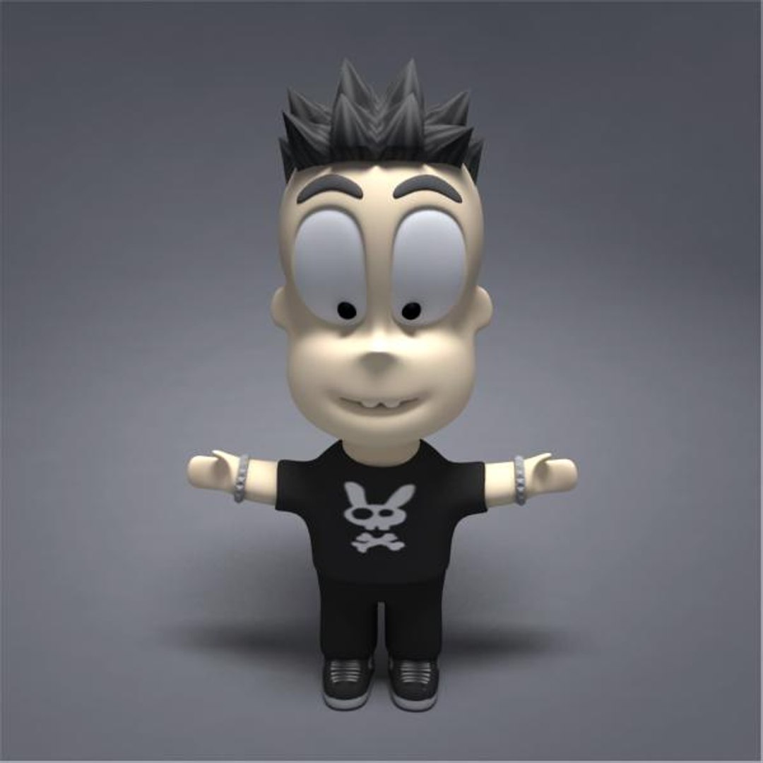 character punk guy 3d model