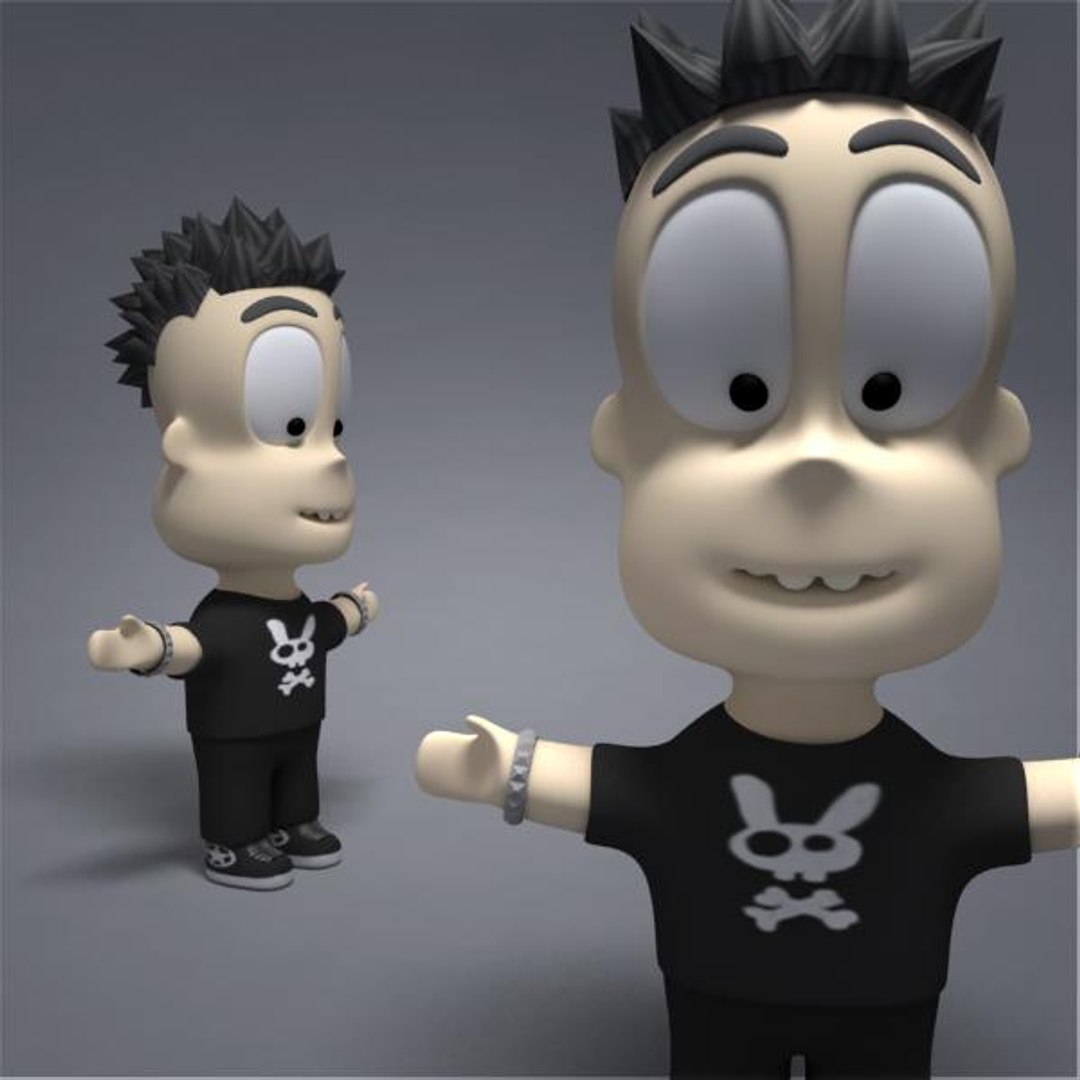 character punk guy 3d model