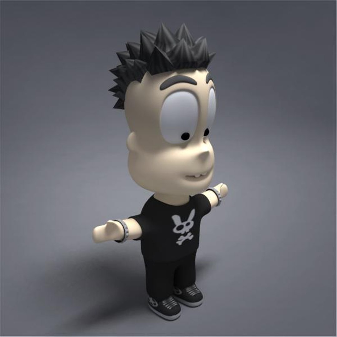 character punk guy 3d model