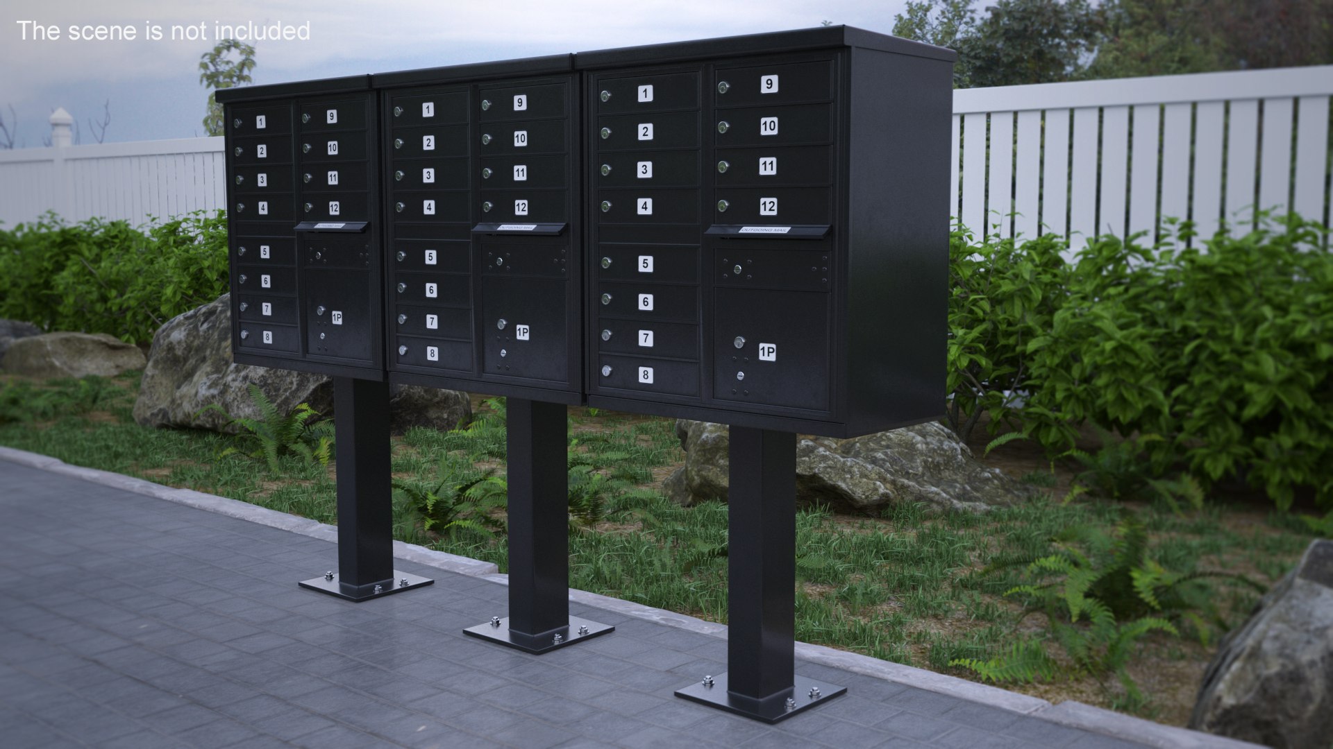 3D Black Twelve Door Parcel Cluster Mailbox - TurboSquid 2031787