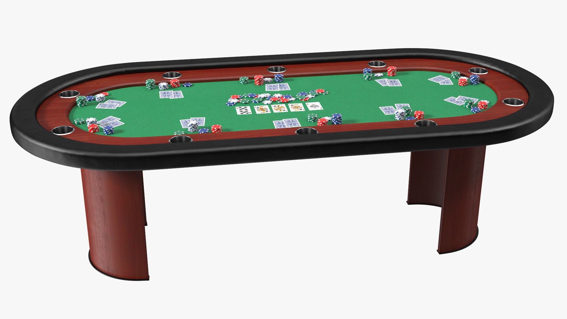 Poker Table with Chips and Cards 3D model - TurboSquid 2052607