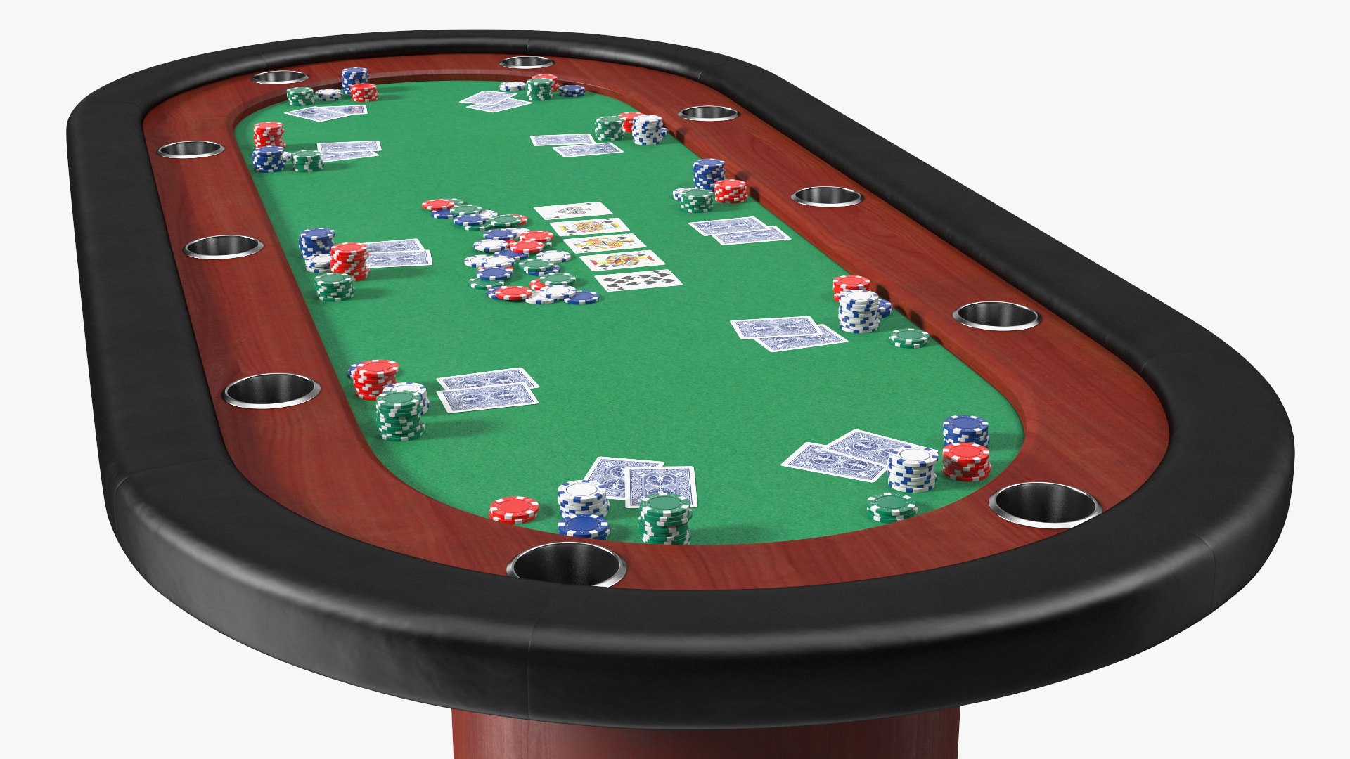 Poker Table with Chips and Cards 3D model - TurboSquid 2052607