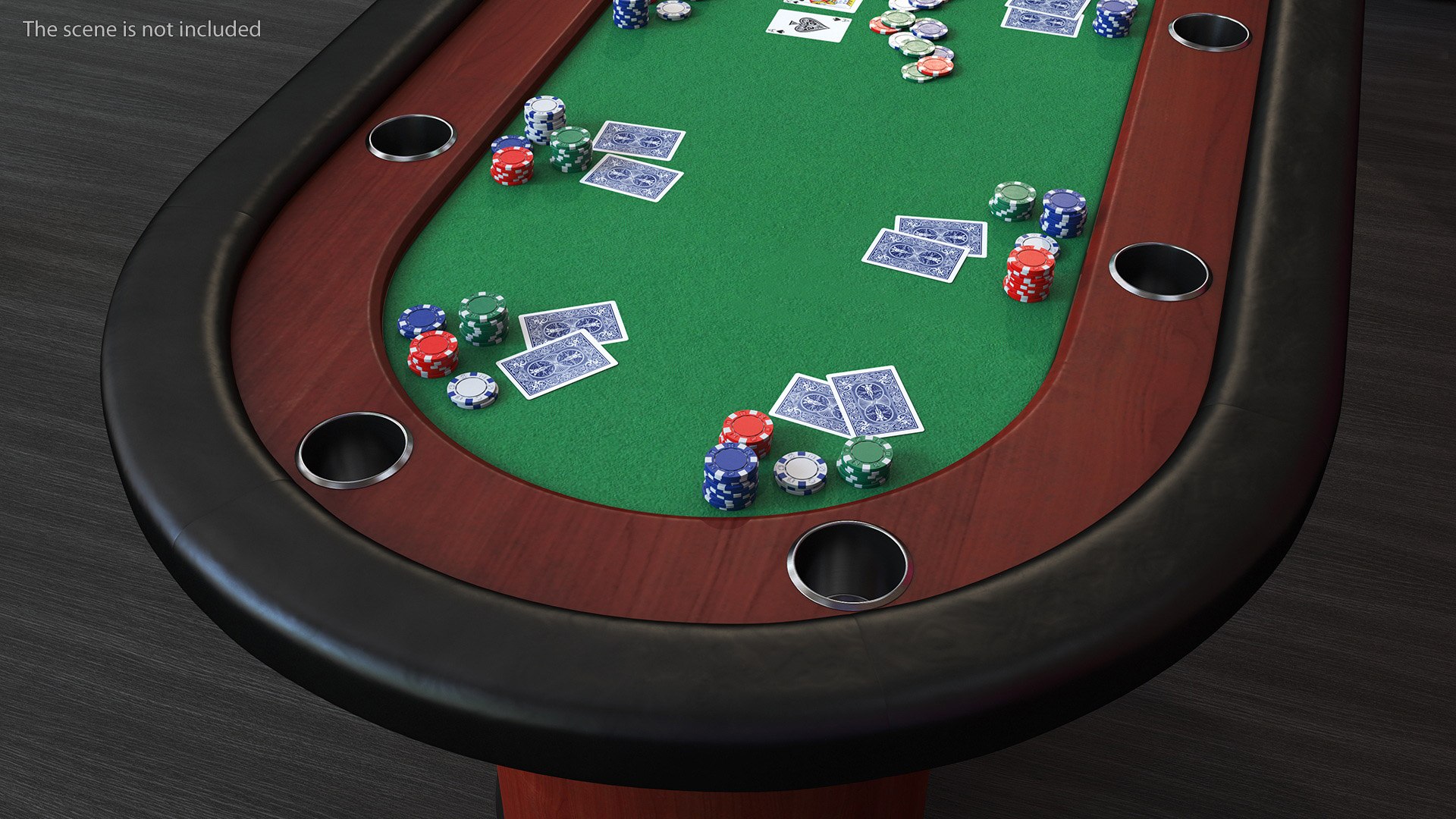 Poker Table with Chips and Cards 3D model - TurboSquid 2052607
