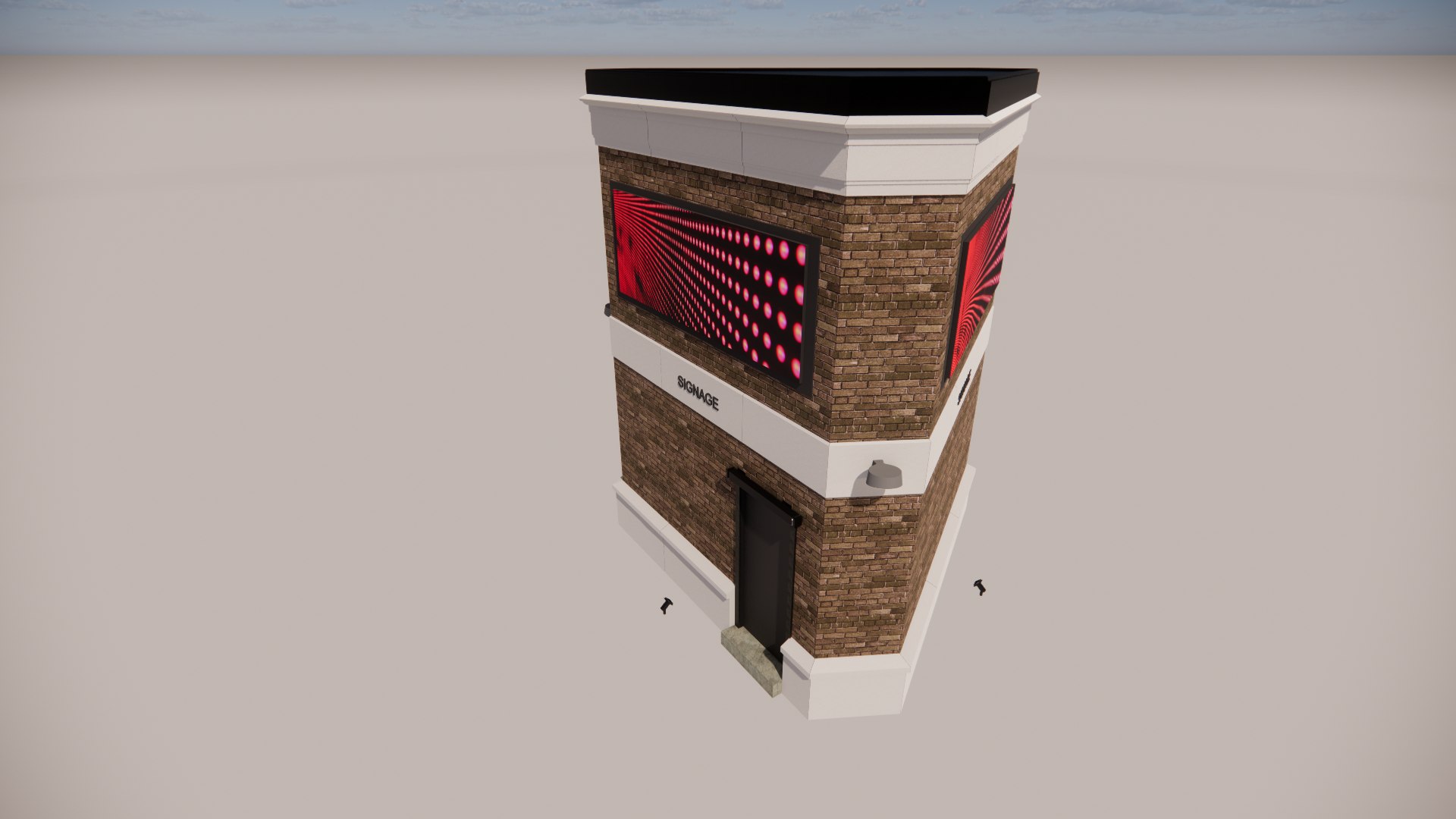 3D Model Brick Monumental Signage With LED Screens - TurboSquid 2106330