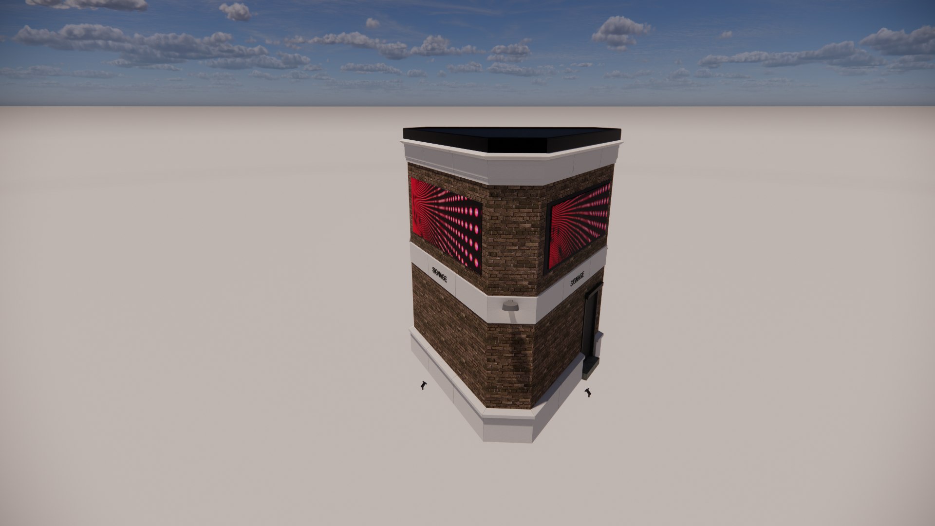 3D Model Brick Monumental Signage With LED Screens - TurboSquid 2106330