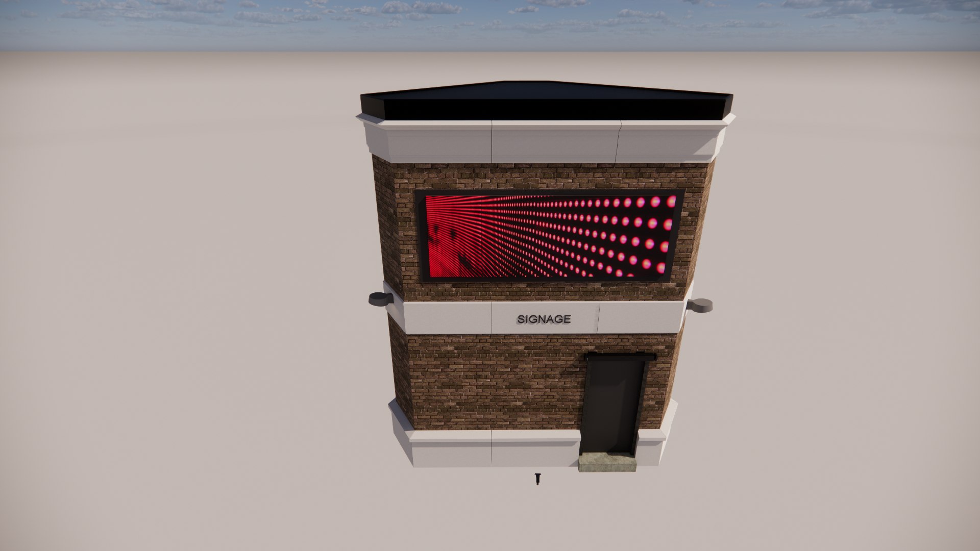 3D Model Brick Monumental Signage With LED Screens - TurboSquid 2106330