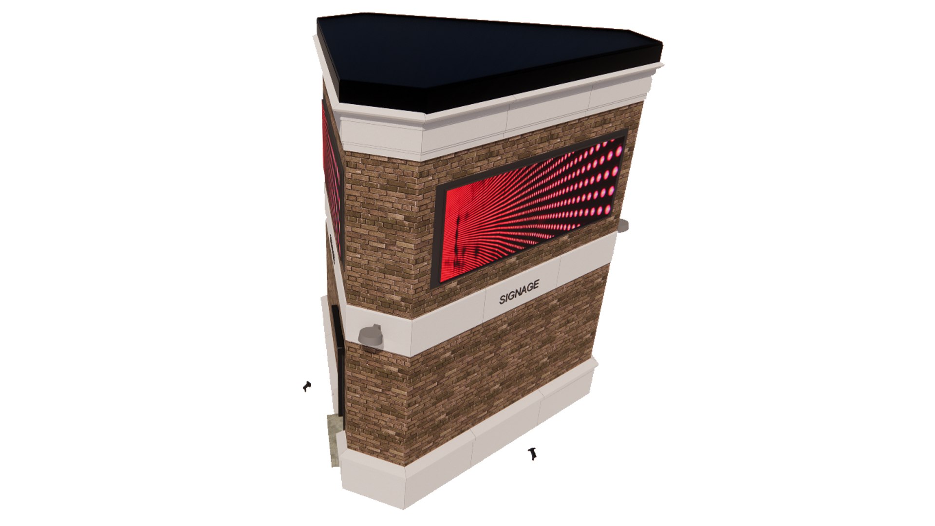 3D Model Brick Monumental Signage With LED Screens - TurboSquid 2106330