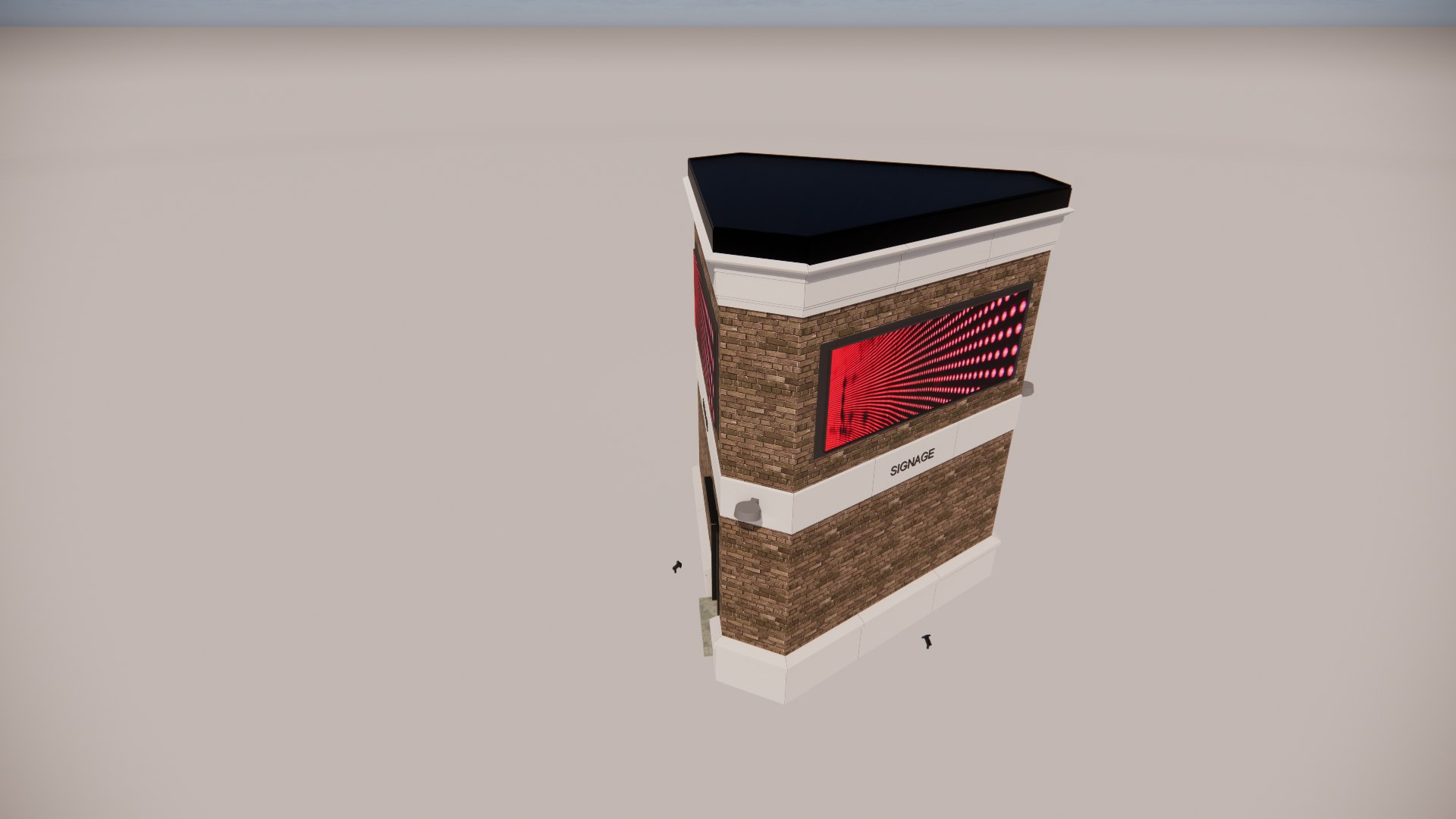 3D Model Brick Monumental Signage With LED Screens - TurboSquid 2106330