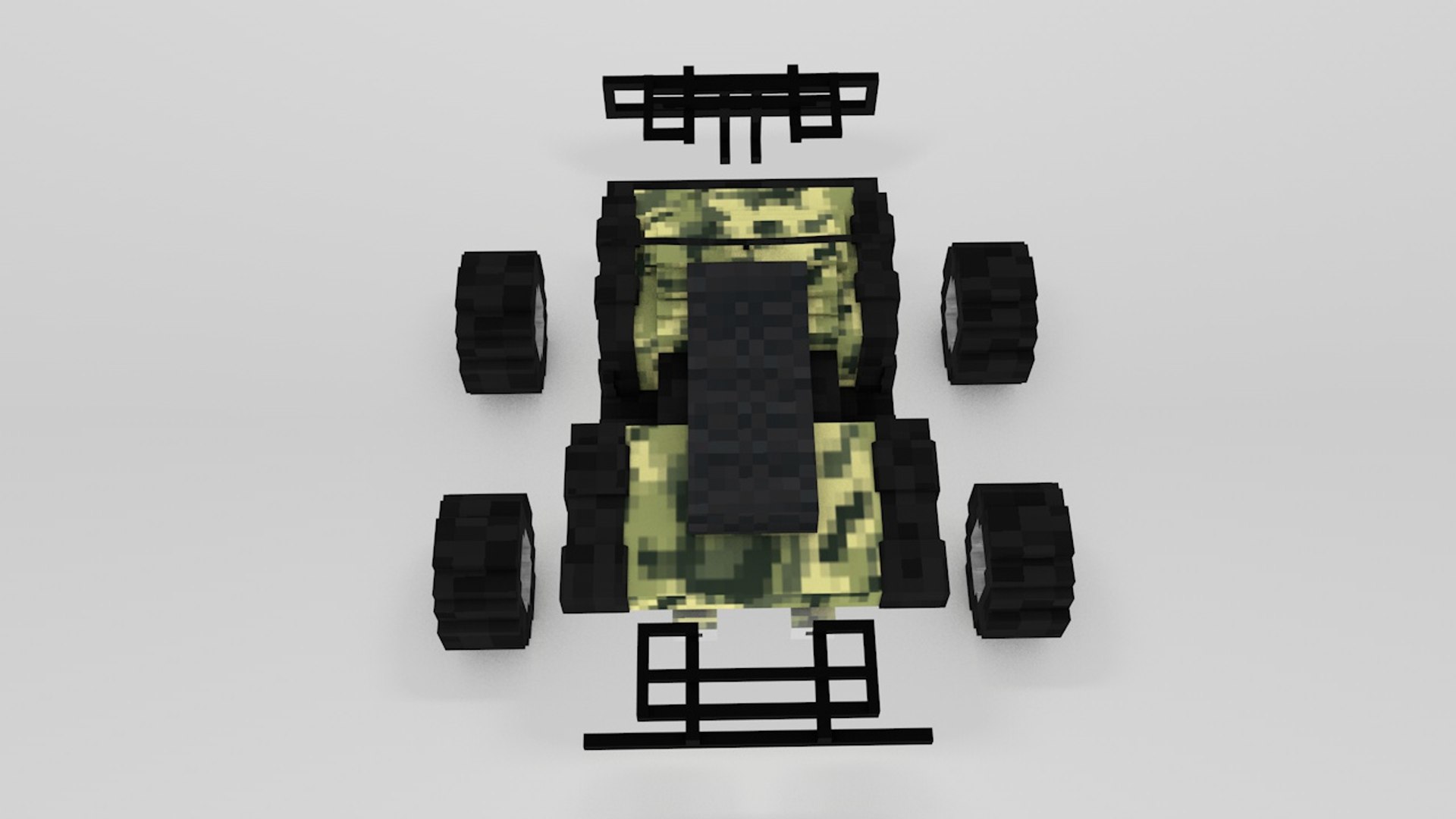 3d Model Of Minecraft Atv