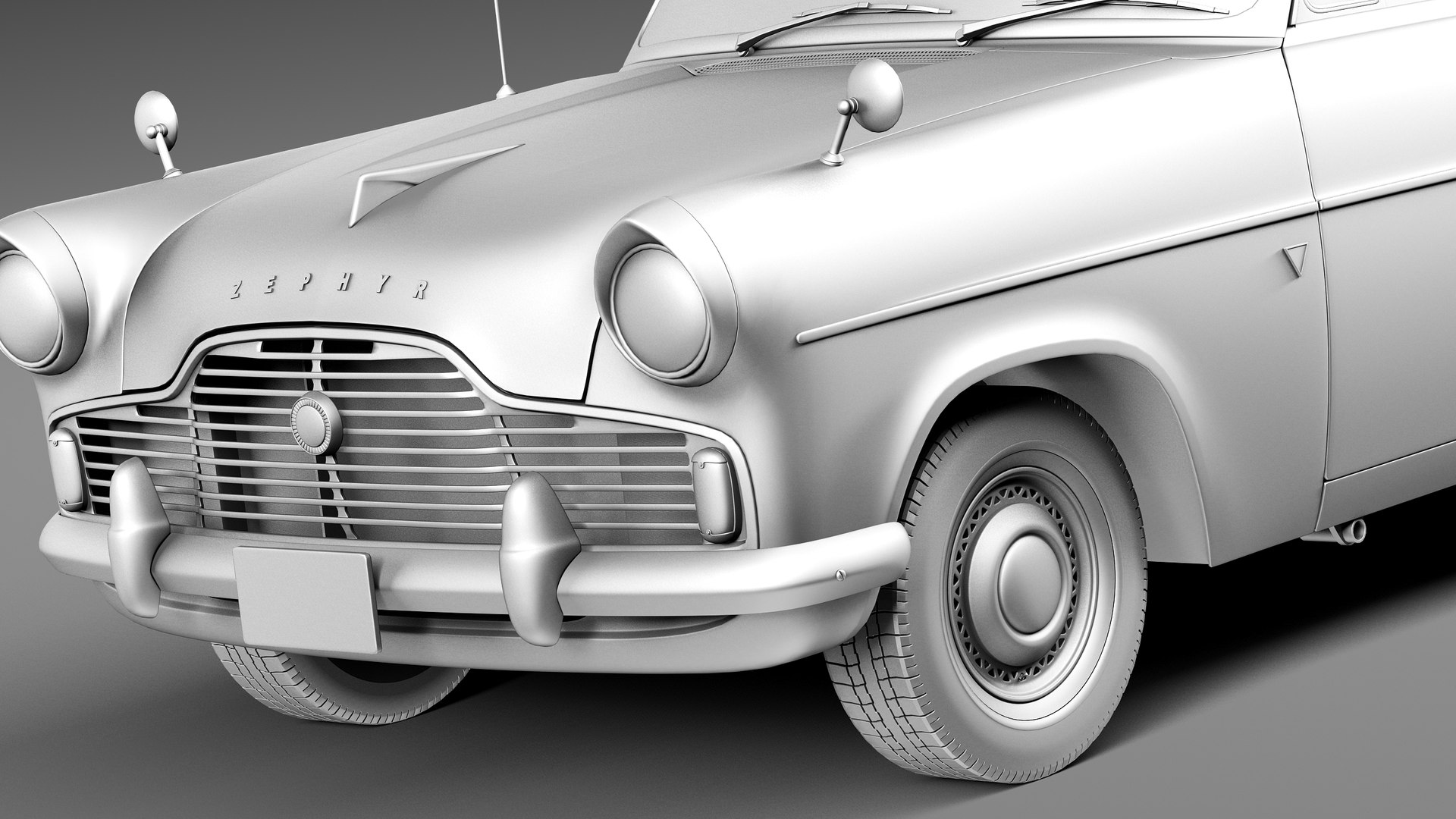Classic Antique Zephyr Convertible 3d Max